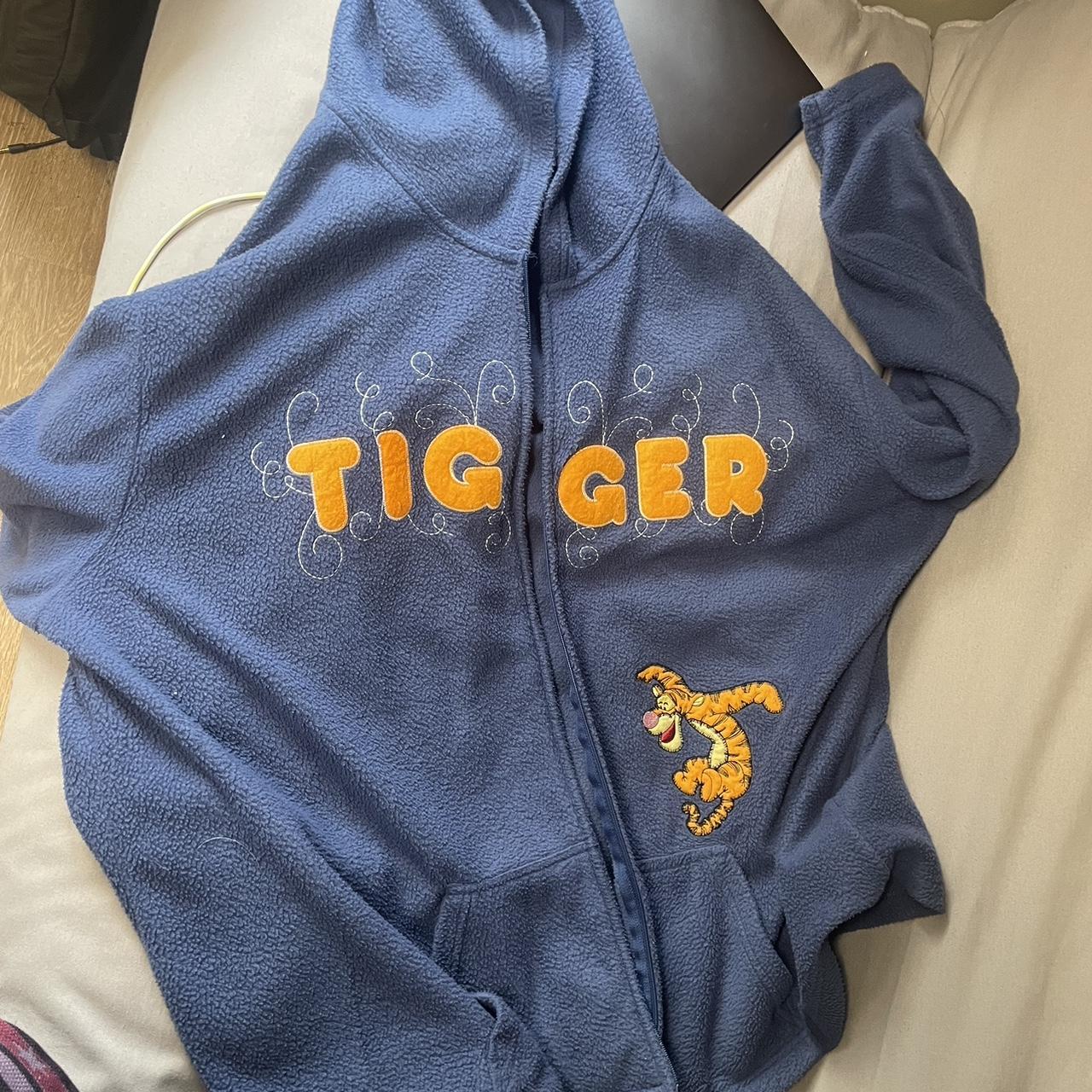 vintage oversized disney tigger fleece hoodie, fits... - Depop