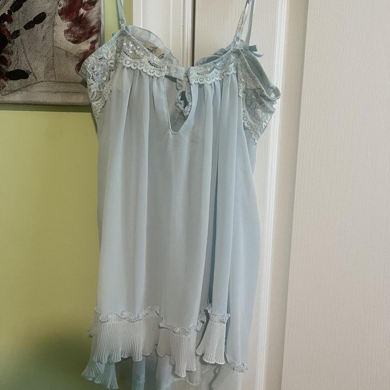 Light blue baby doll bustier dress Size: medium... - Depop