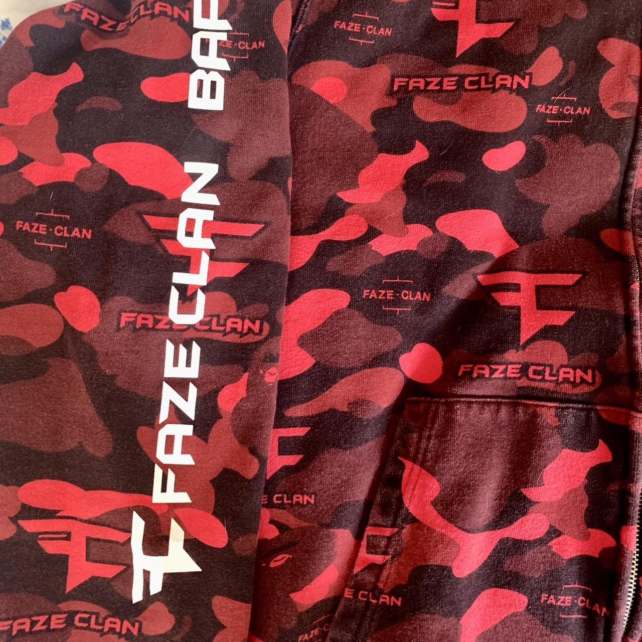 limited edition faze clan x bape zip up hoodie. only... - Depop
