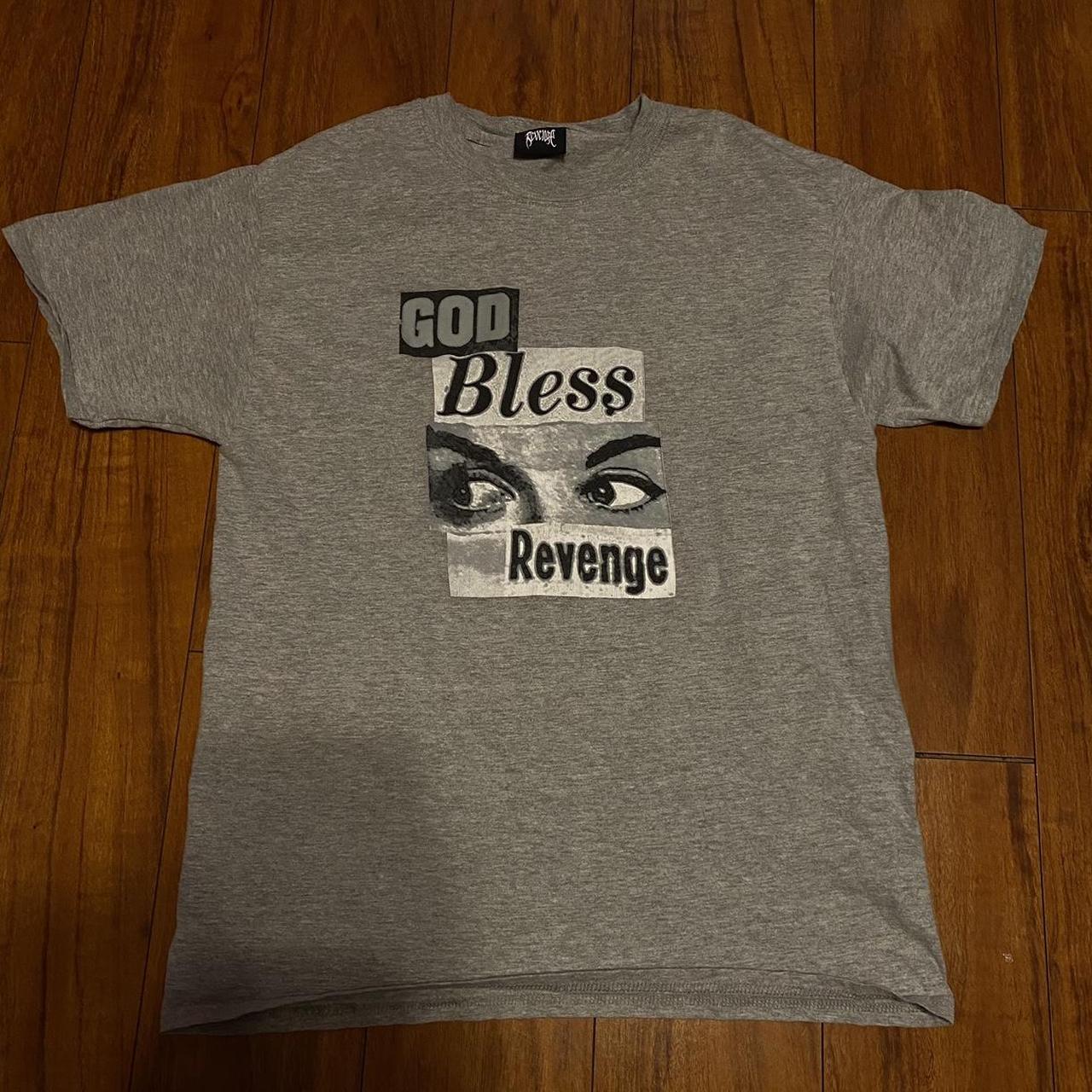 (M) REVENGE Tee “GOD BLESS REVENGE” Can fit a small... - Depop