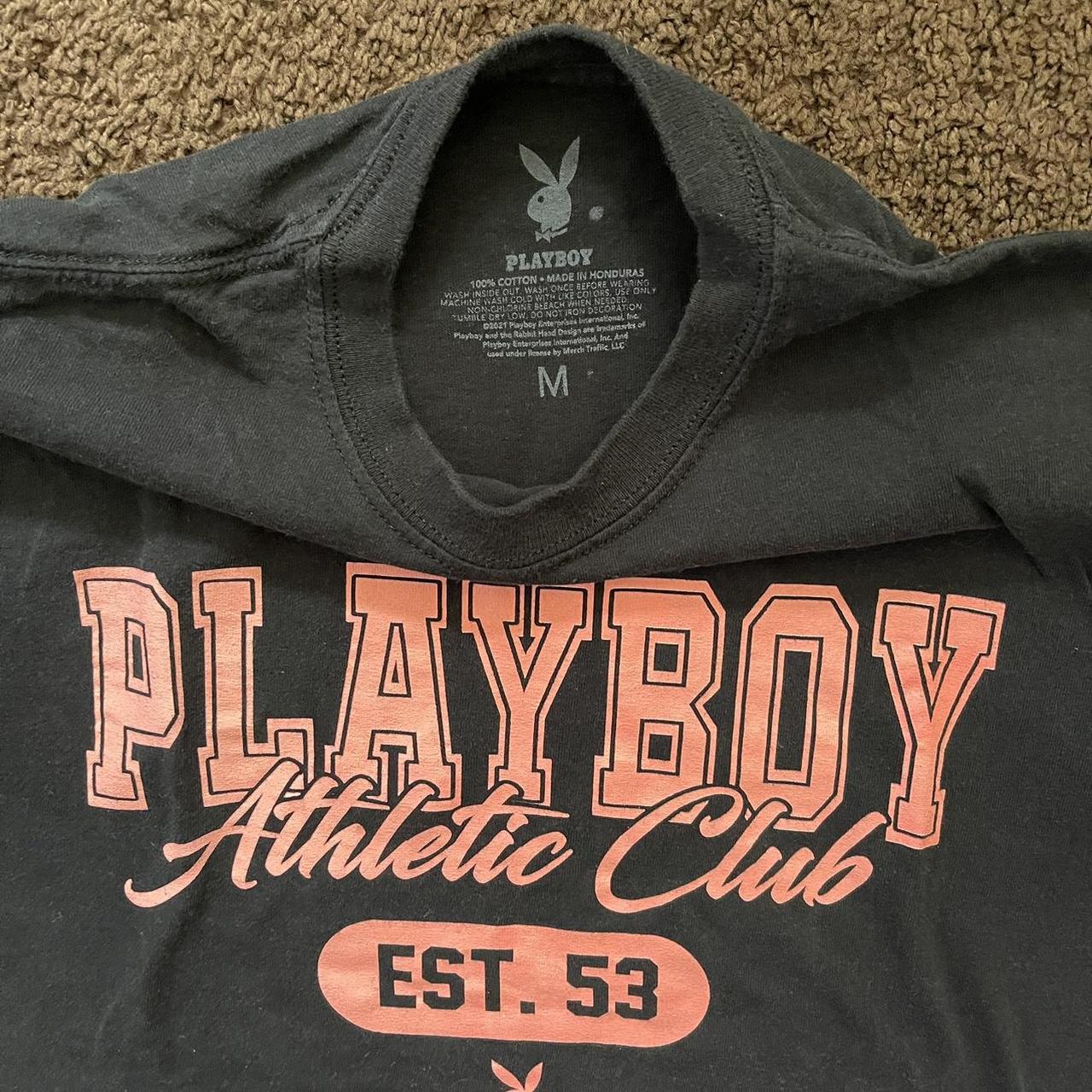 Black Playboy Athletic Club Graphic T pink playboy... - Depop