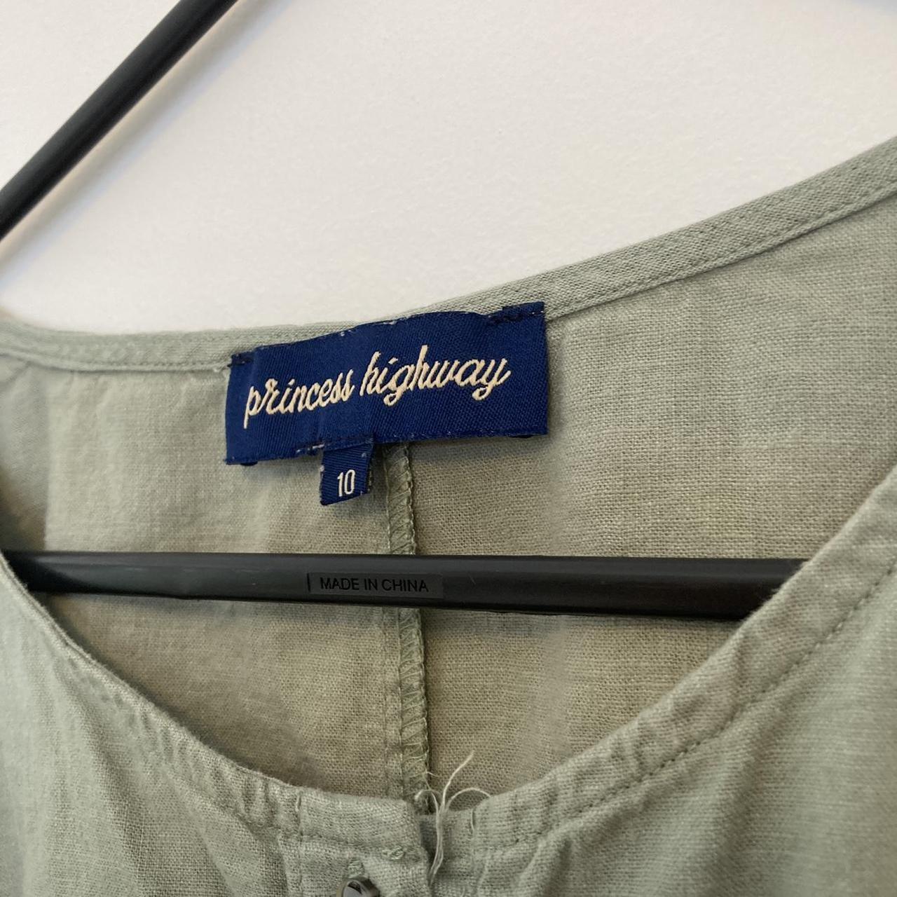 Sage green Princess Highway button top. Linen feel,... - Depop