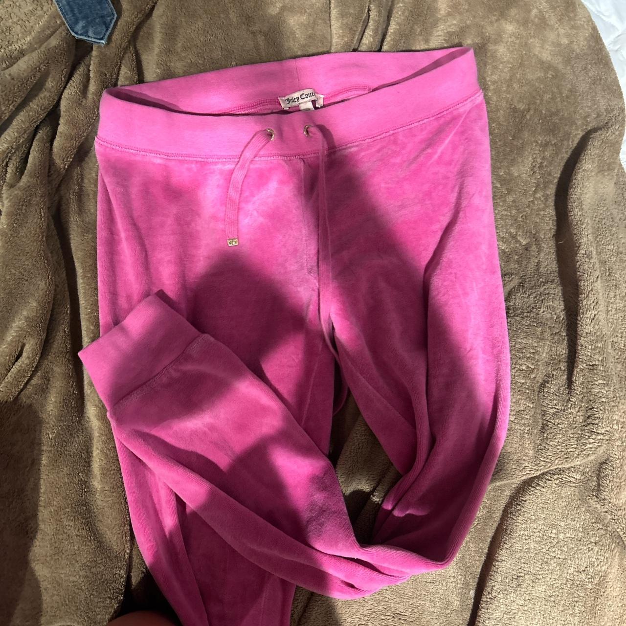 PINK VINTAGE VELOUR JUICY COUTURE CUFFED SWEATS - Depop