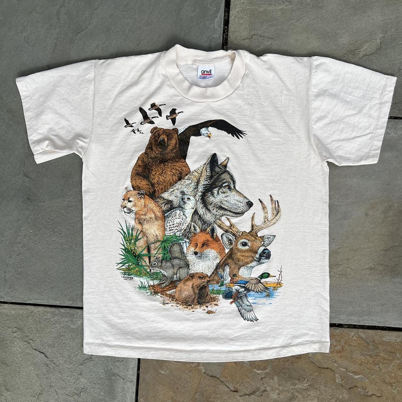 Vintage 90s Made in USA Woodland Animal Shirt like... - Depop