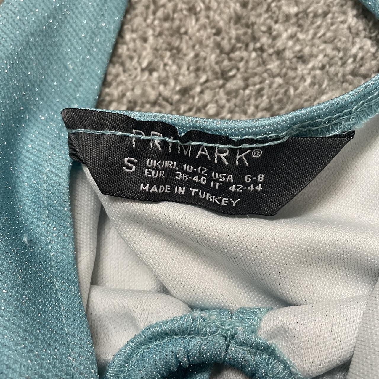 PRIMARK BLUE SPARKLY RING DETAIL HALTER NECK Been... - Depop