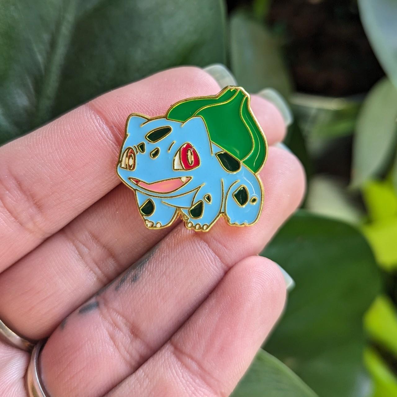 Bulbasaur Pokemon Metal Enamel Gold... - Depop