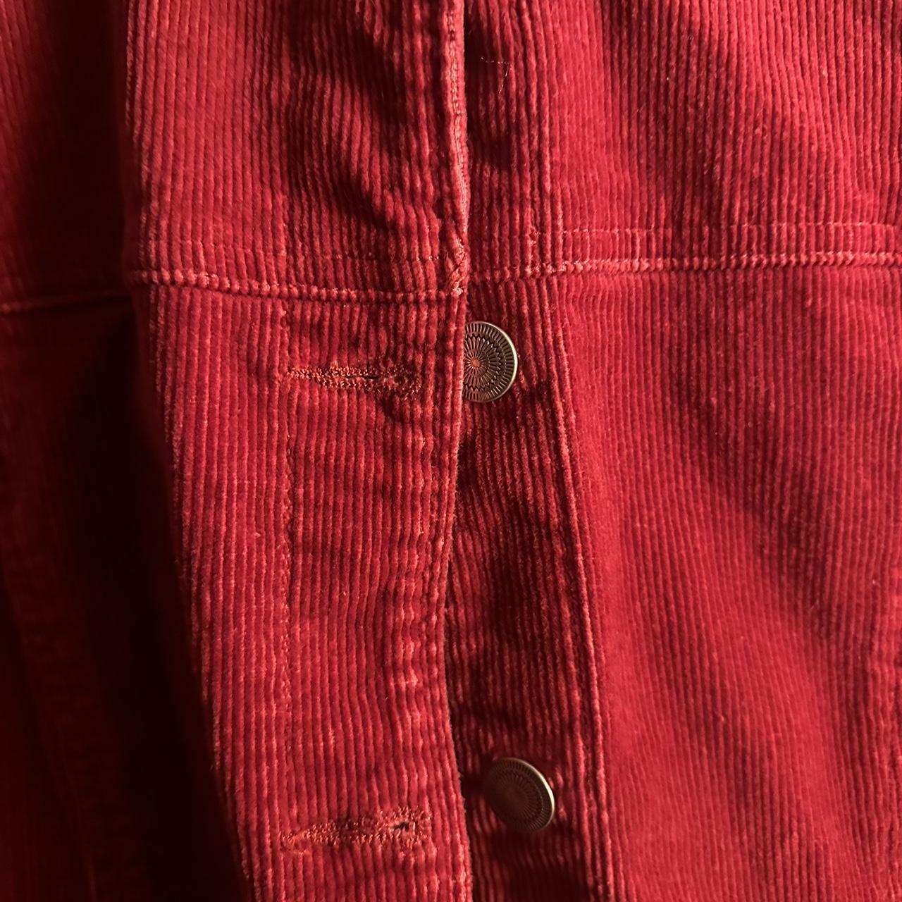 Red corduroy jacket with a relaxed fit ️ Size... - Depop