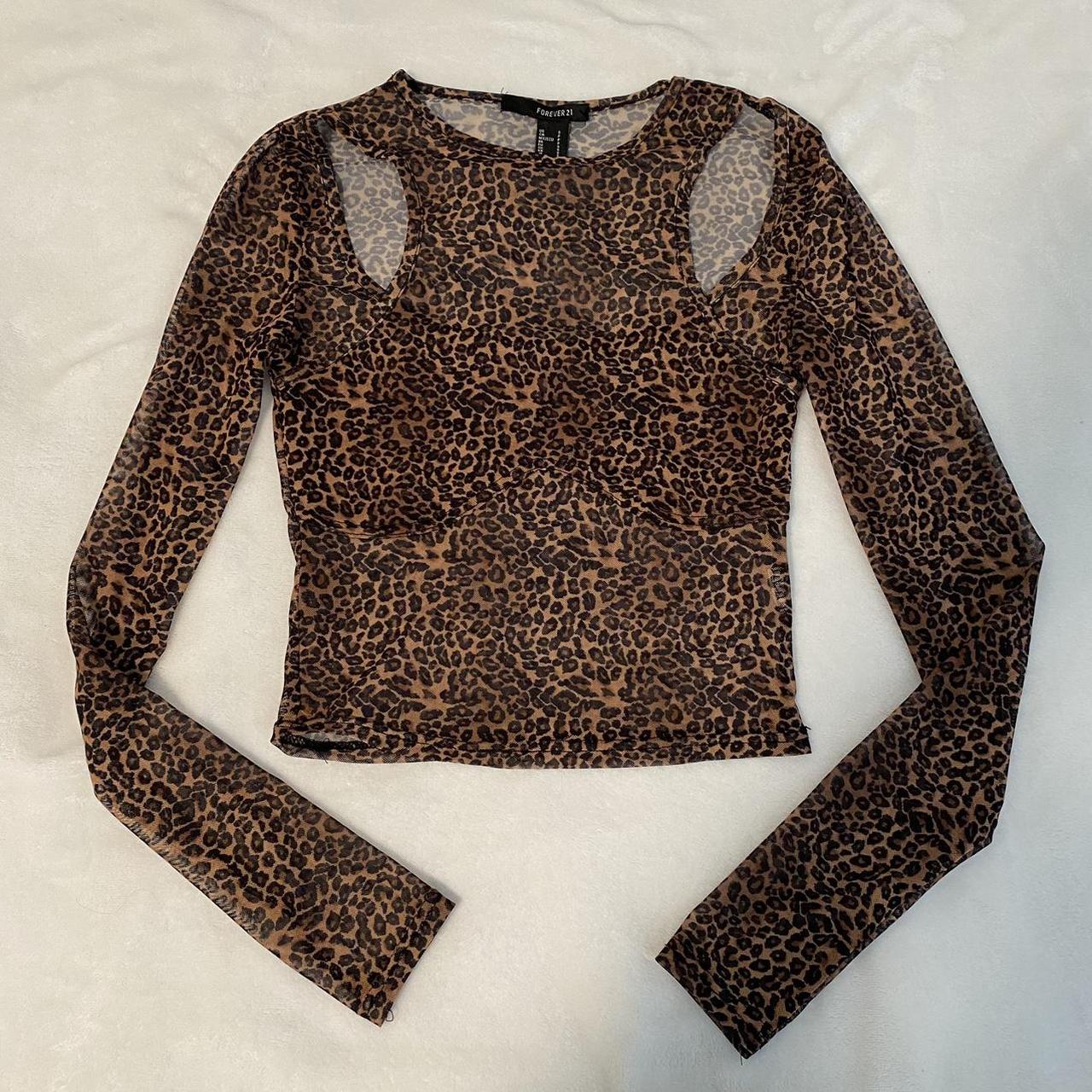 Forever21 Sheer Cheetah Crop Top so cute cheetah... - Depop