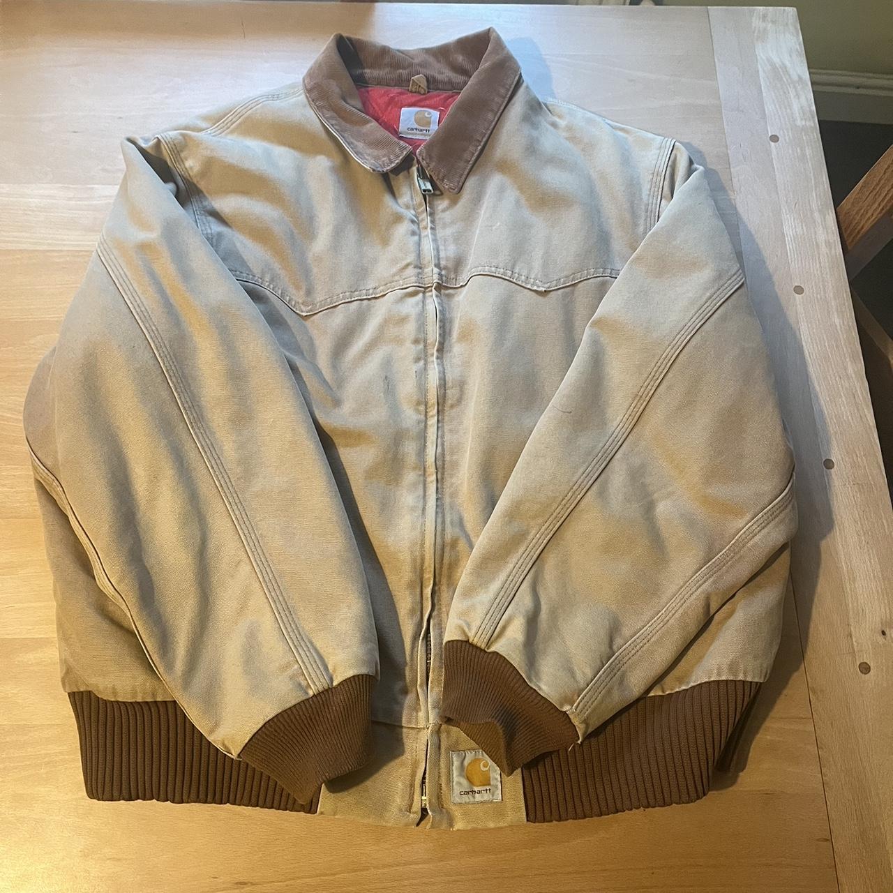 Beige Carhartt work jacket. Looks great with only a... - Depop
