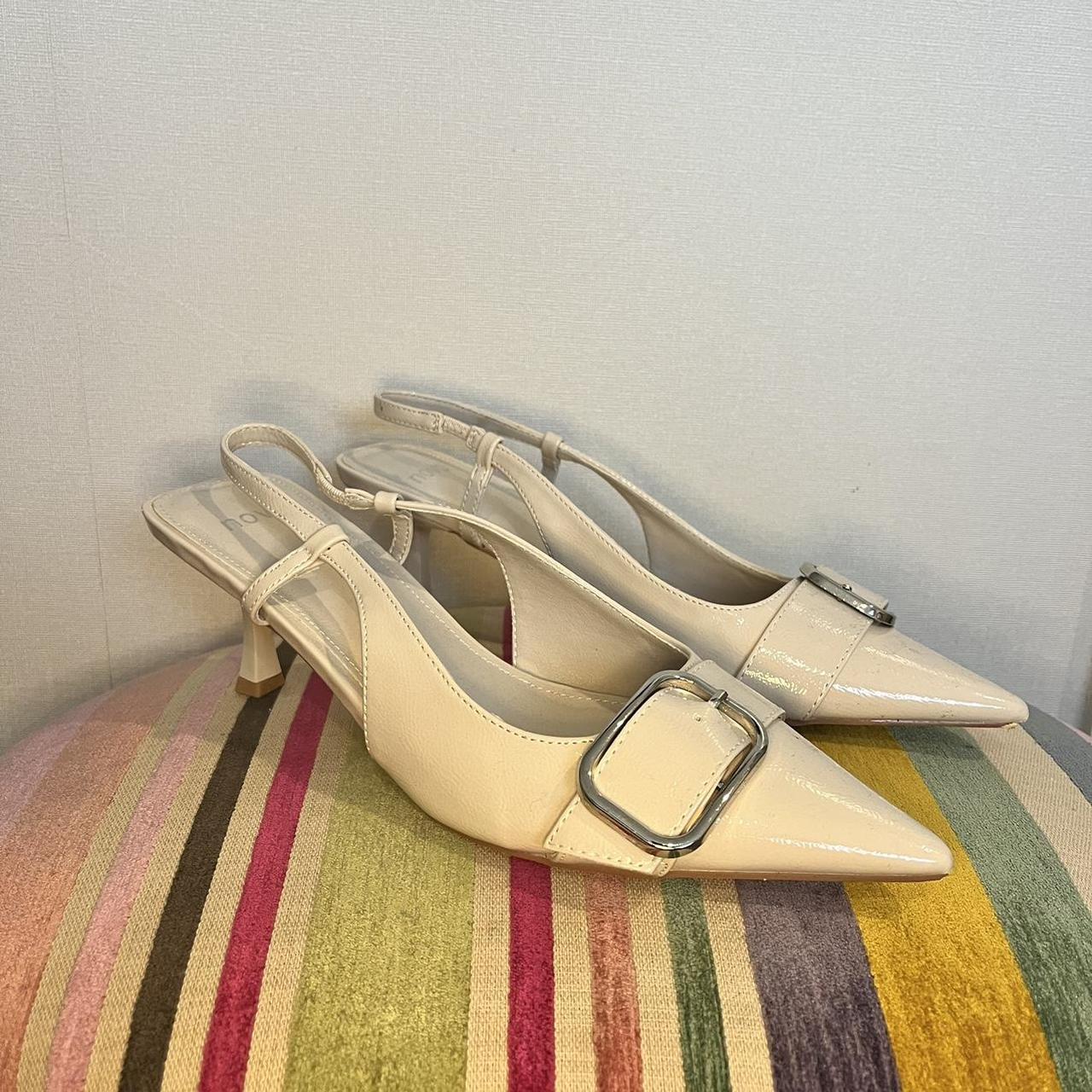 Brand new Novo cream kitten heels, sling back.... - Depop