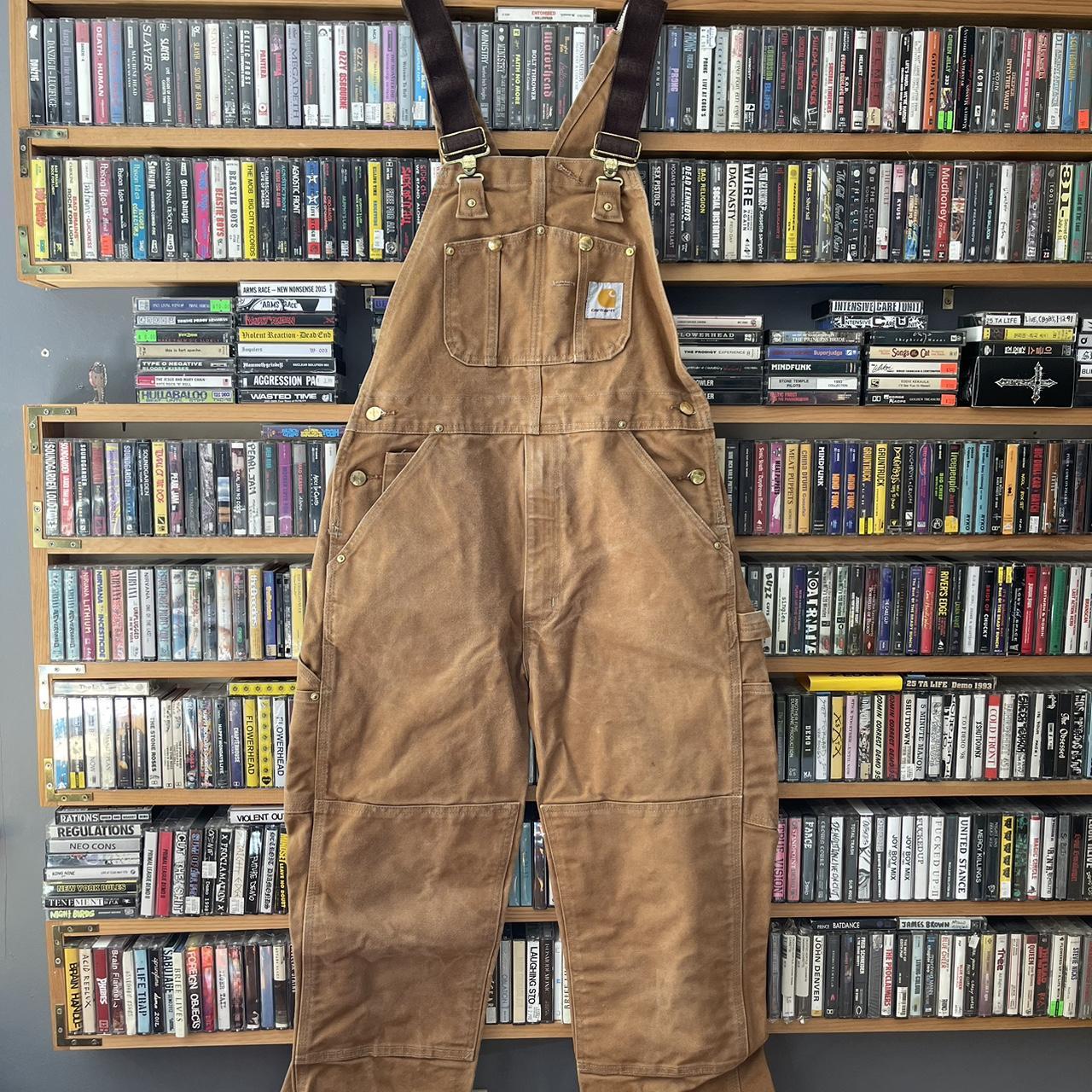 Men’s Carhartt Brown Overalls Bib 100% Cotton Duck... - Depop