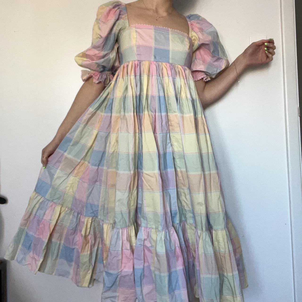 Selkie Pub Garden French Puff Midi Dress - only worn... - Depop