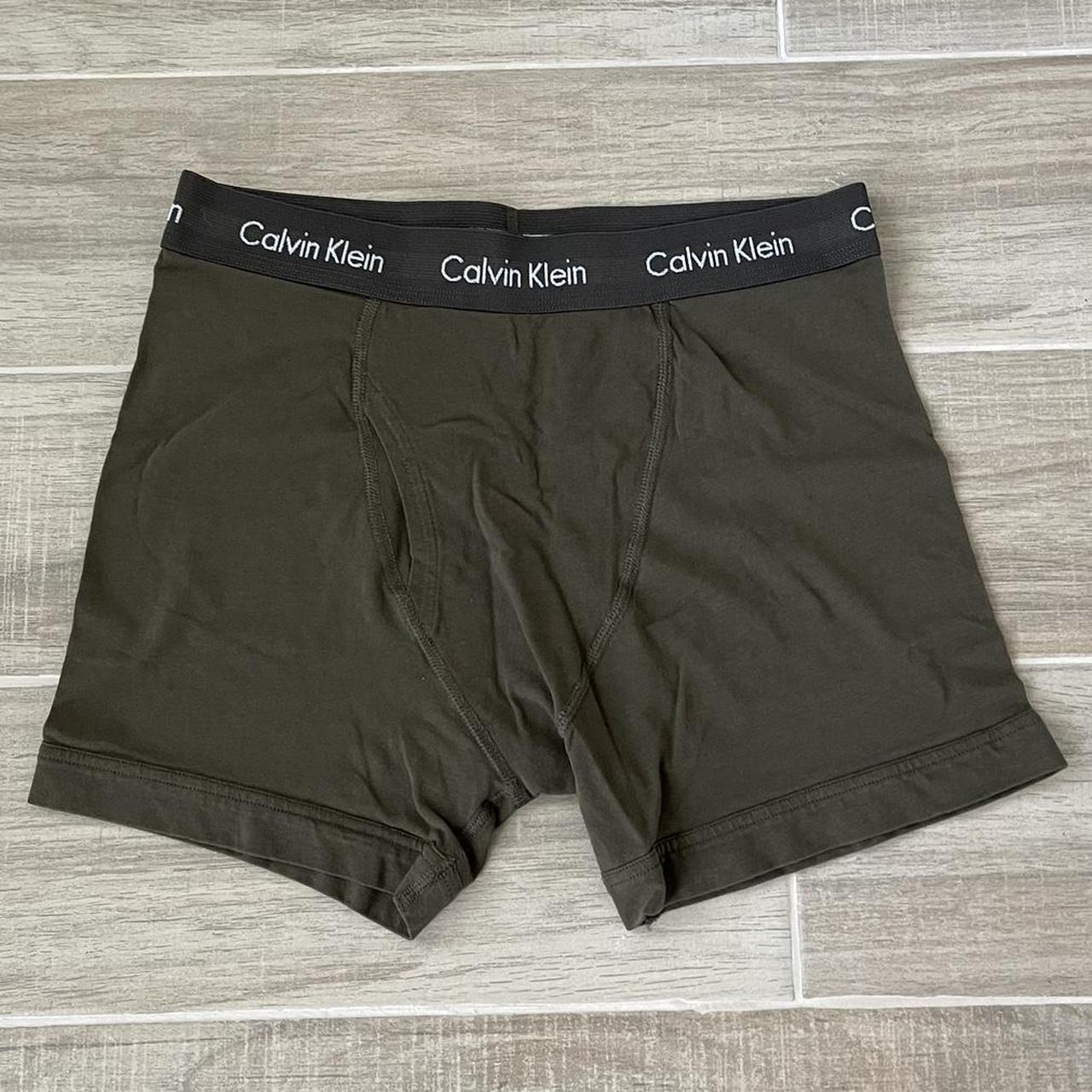 CALVIN KLEIN cotton boxer briefs in olive green,... - Depop