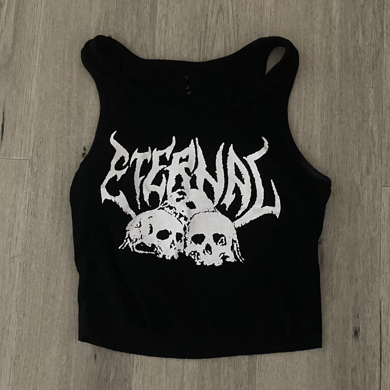 eternal skull crop top - size small - message if... - Depop