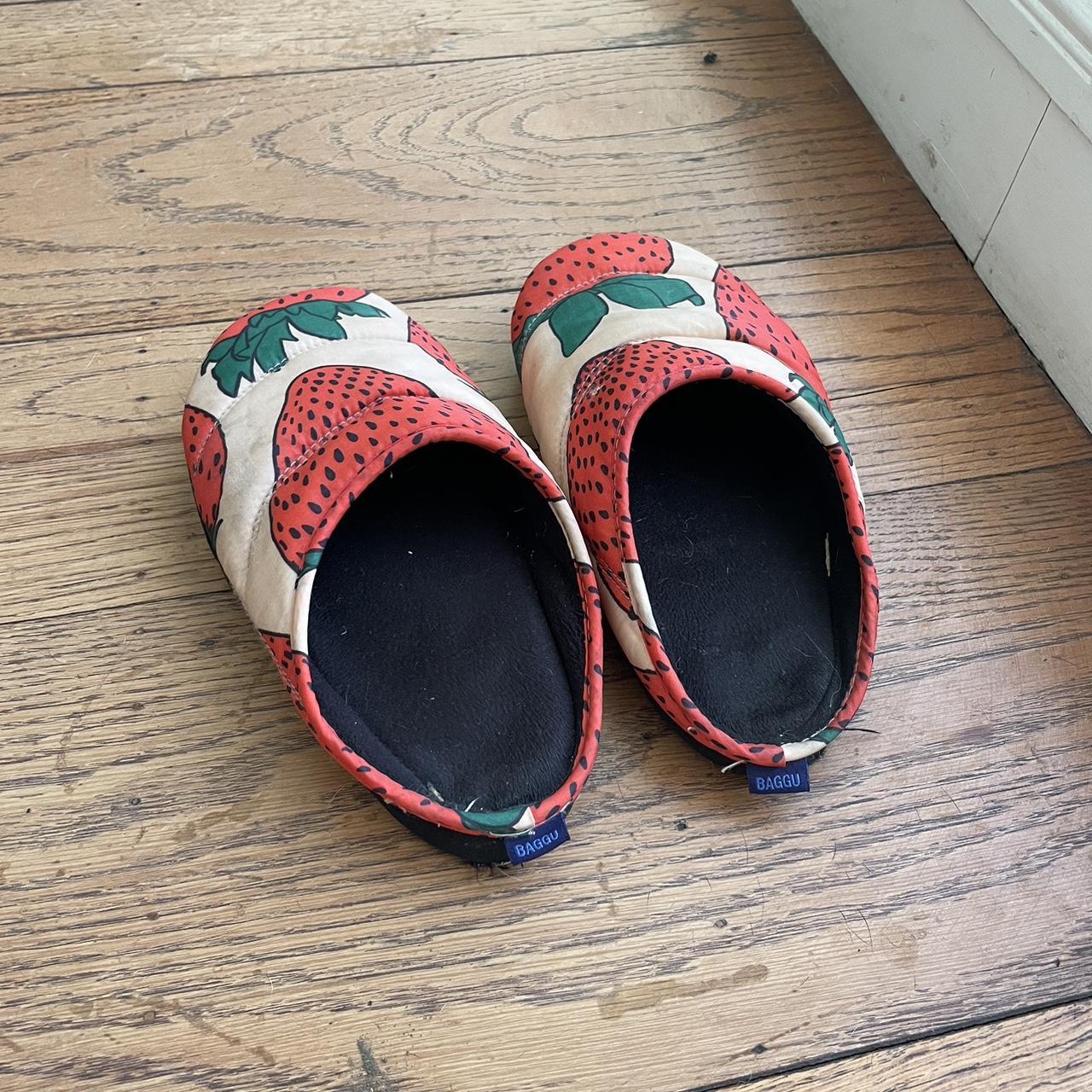 Baggy strawberry slippers Solid condition—only flaw... - Depop