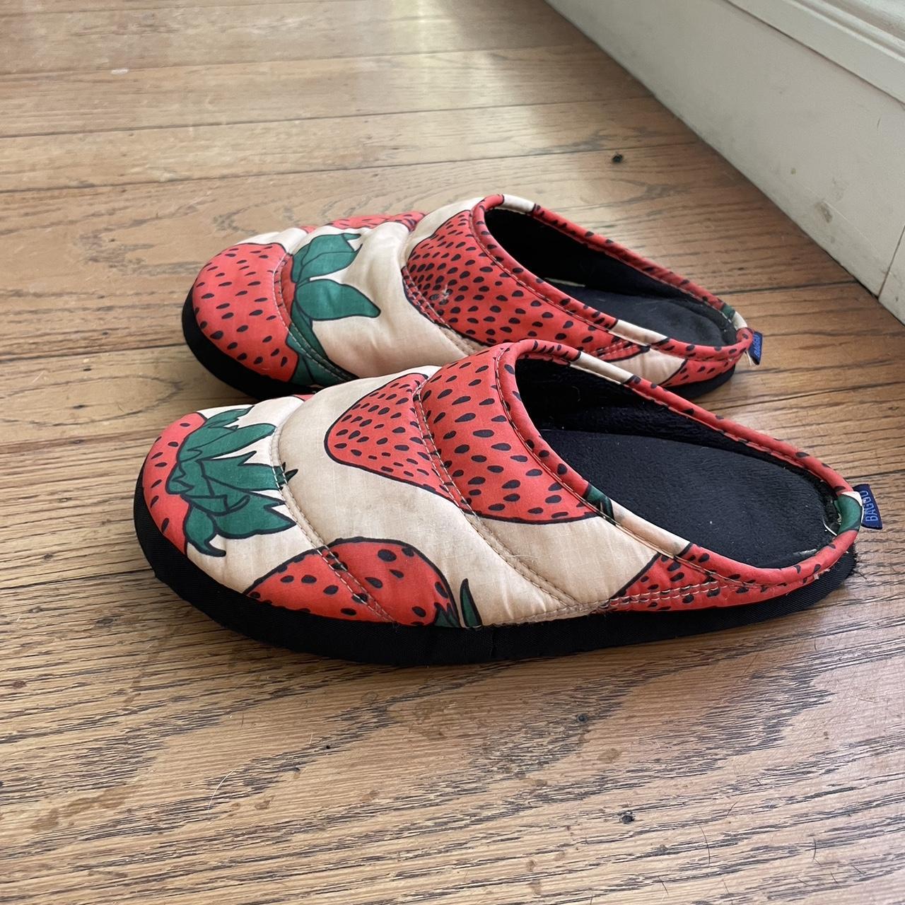 Baggy strawberry slippers Solid condition—only flaw... - Depop