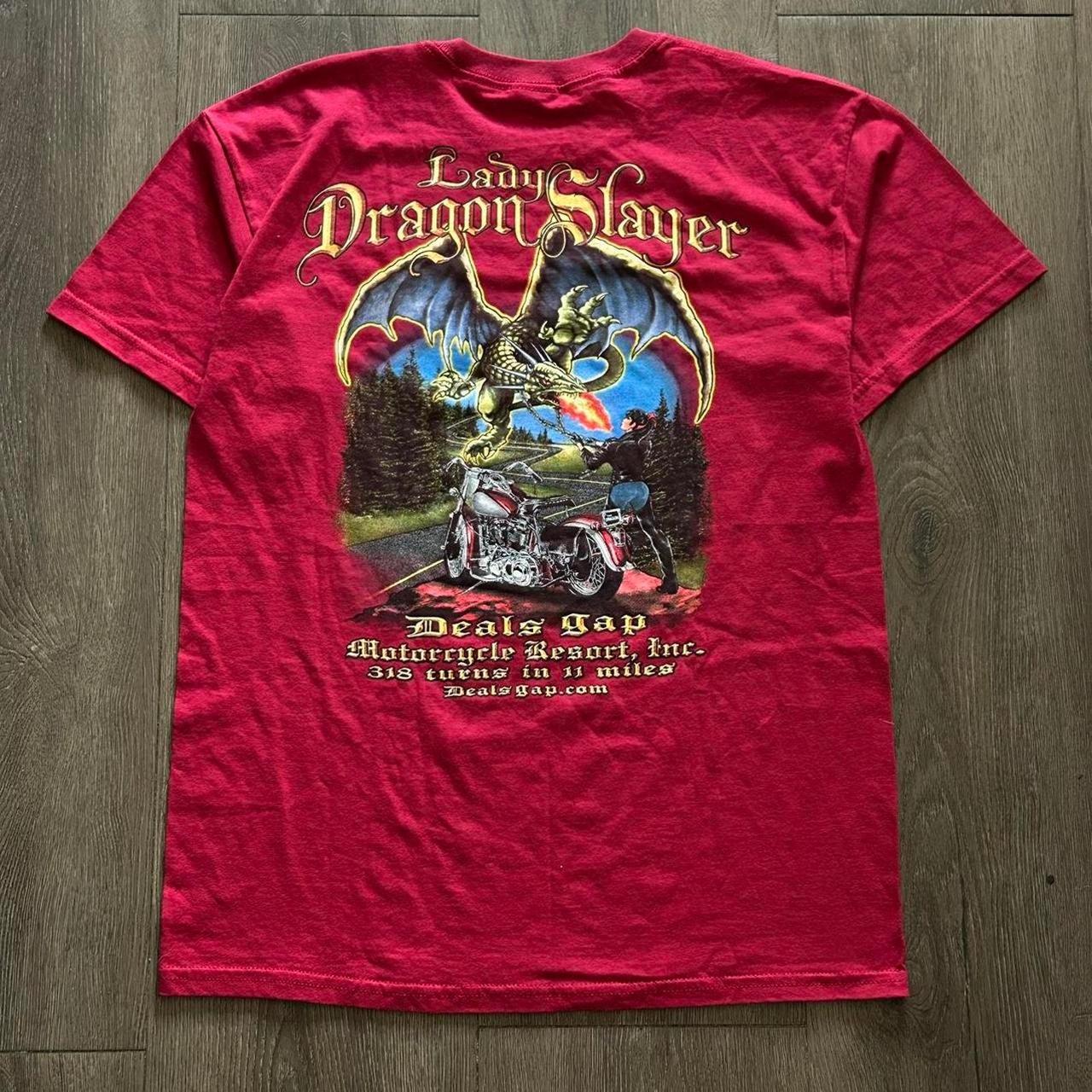 2000s Lady Dragon Slayer Motorcycle Resort Biker... - Depop