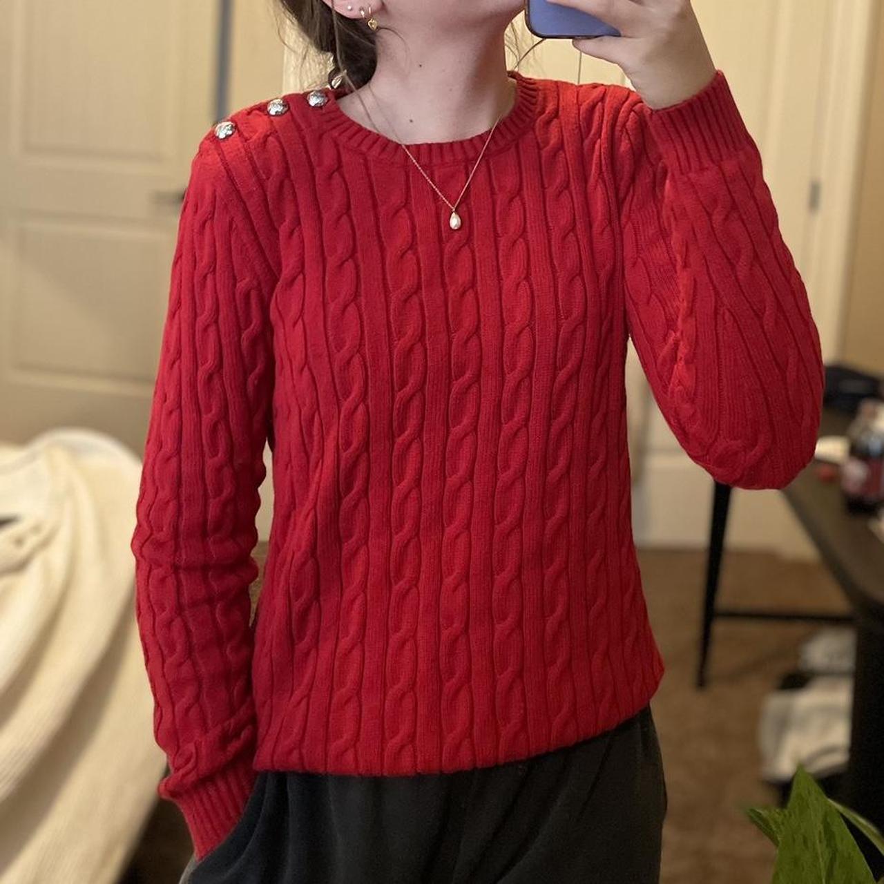 ralph lauren red sweater in such good condition!... - Depop