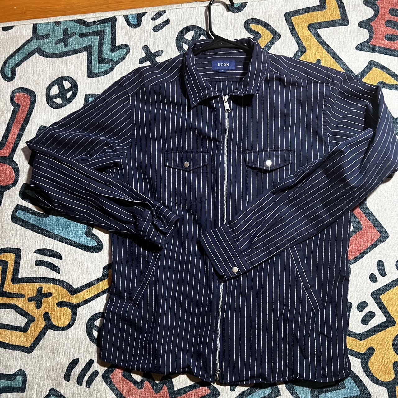 ETON SHIRT JACKET DOUBLE ZIPPER THINGY FITS MORE... - Depop