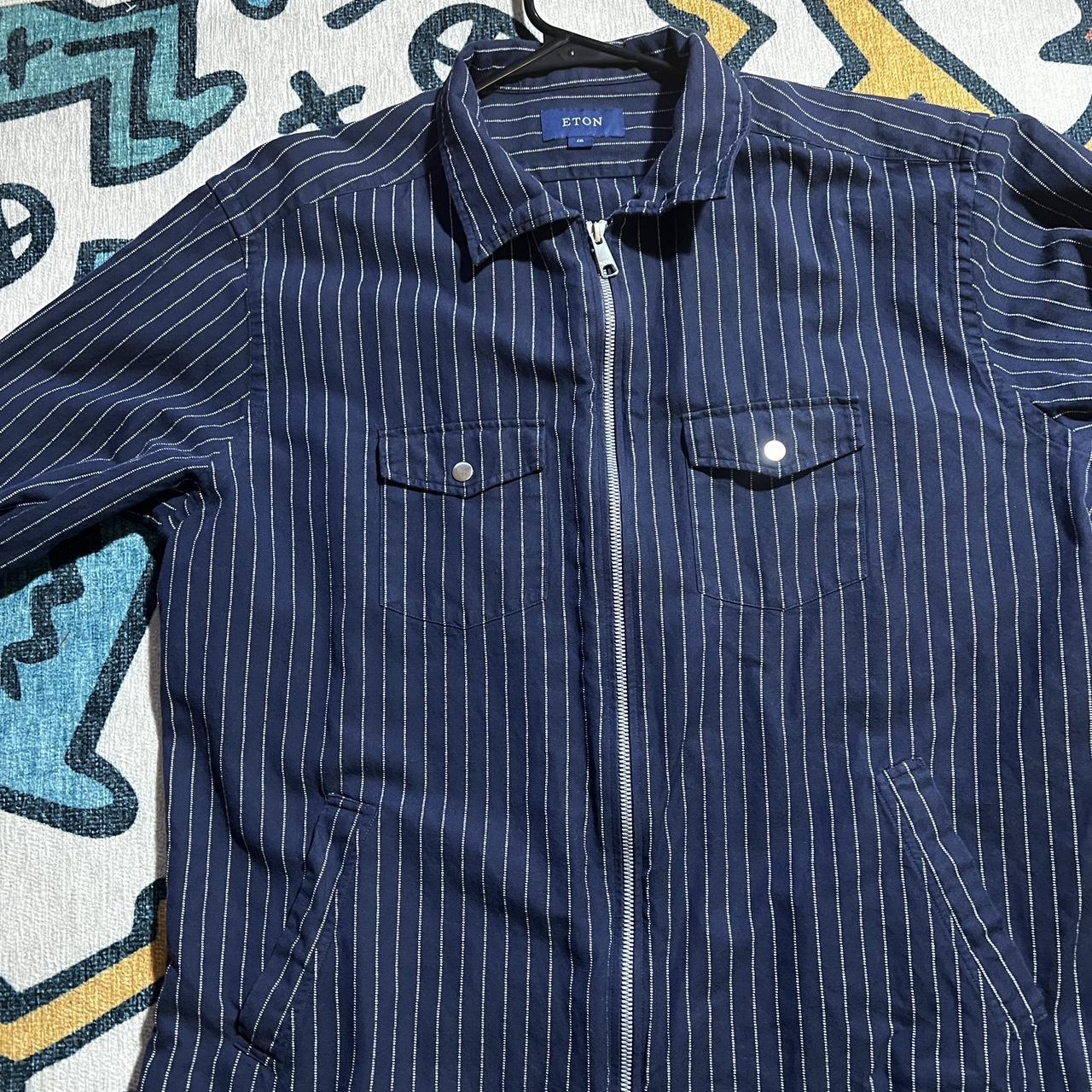 ETON SHIRT JACKET DOUBLE ZIPPER THINGY FITS MORE... - Depop