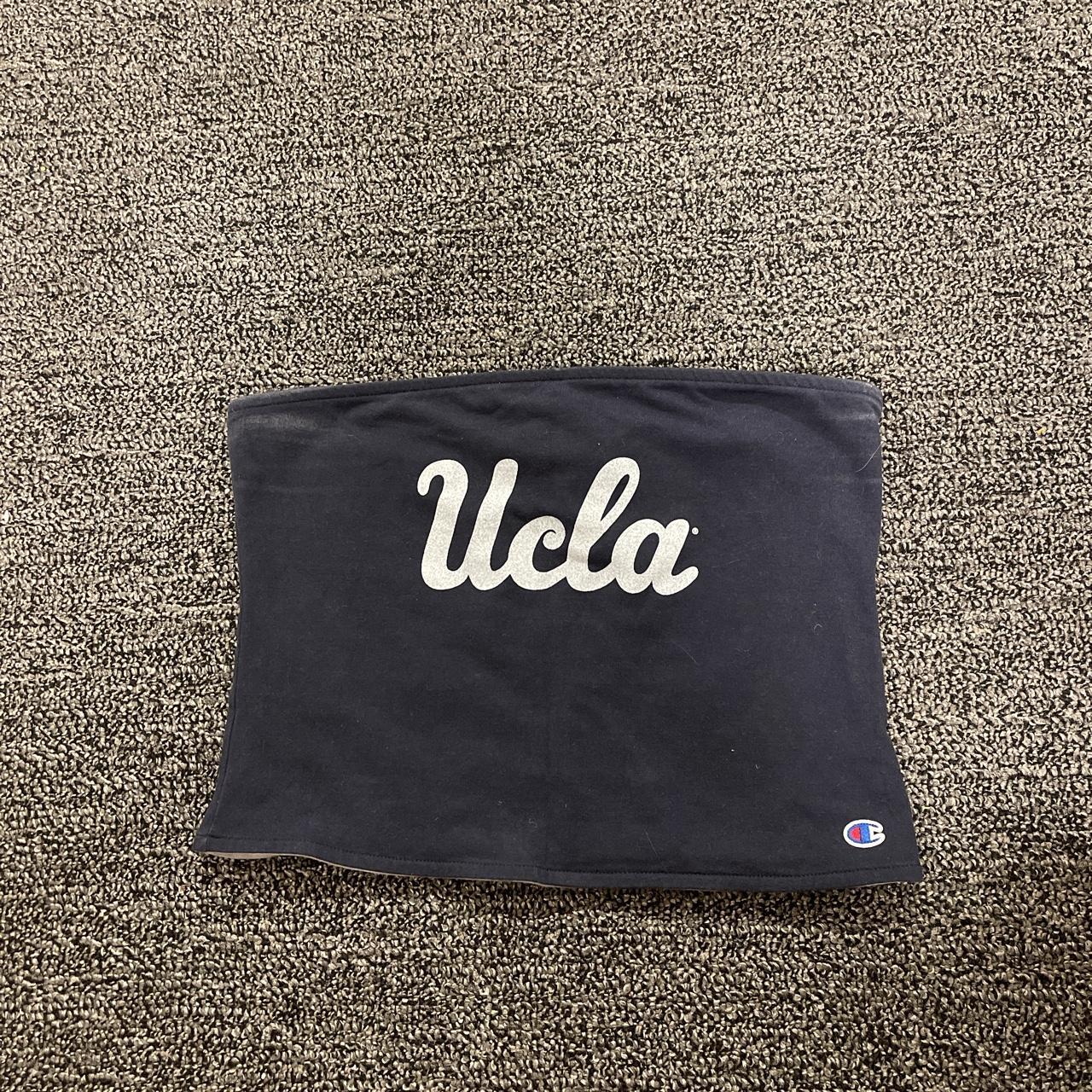 Champion Women's Navy Crop-top | Depop