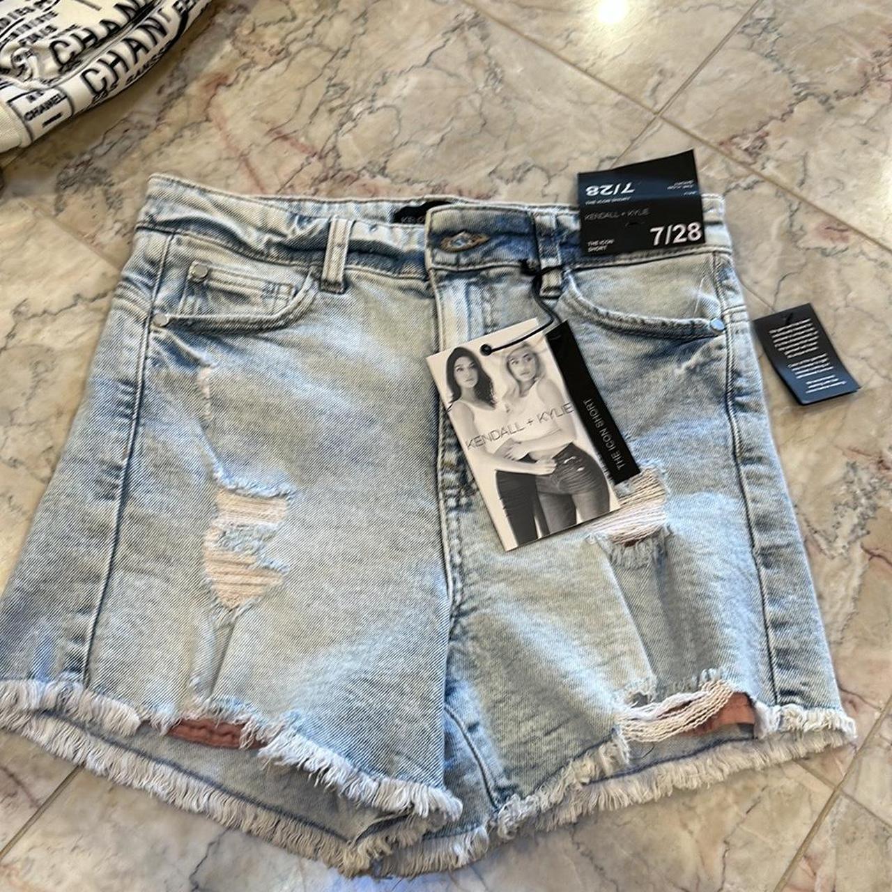 Kendal Kylie Denim Shorts So cute high waisted... - Depop
