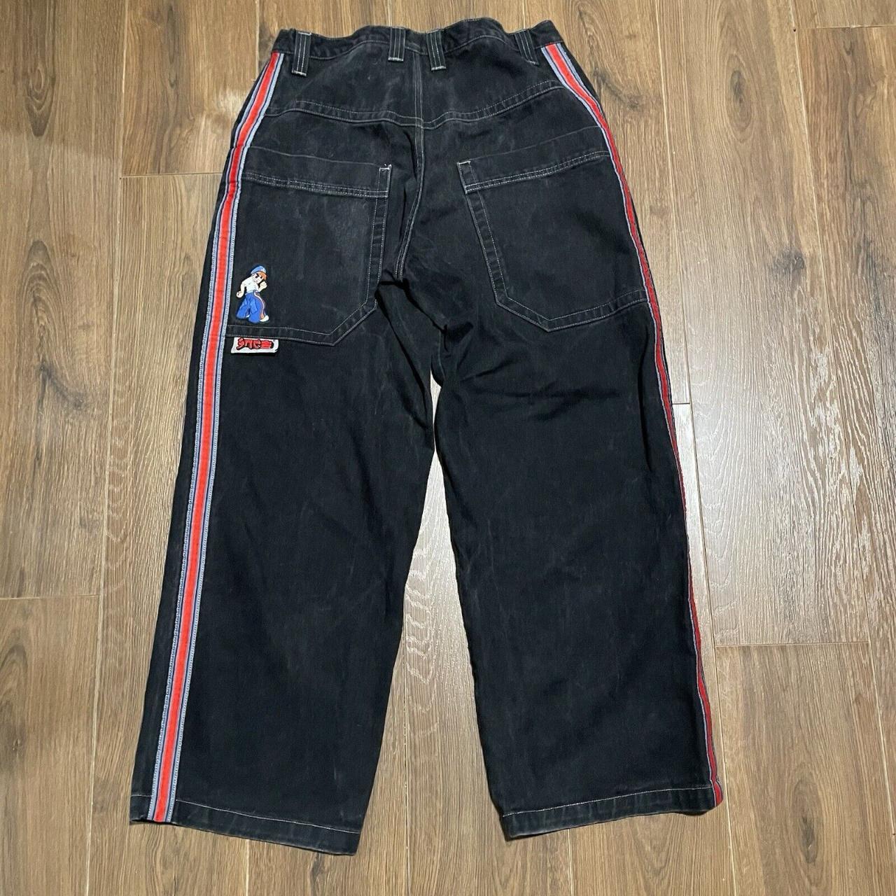Vintage 90s jnco jeans tuffy baggy embroidered... - Depop