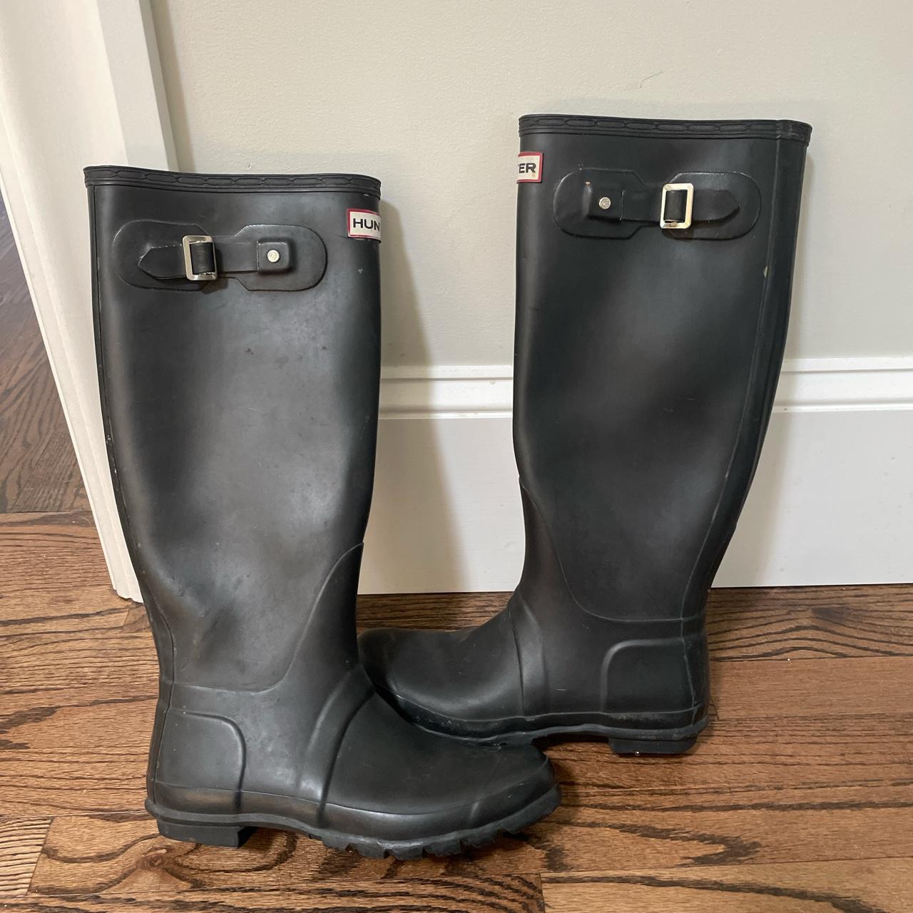 Black Hunter boots Size US 7M/8F Good condition ... - Depop