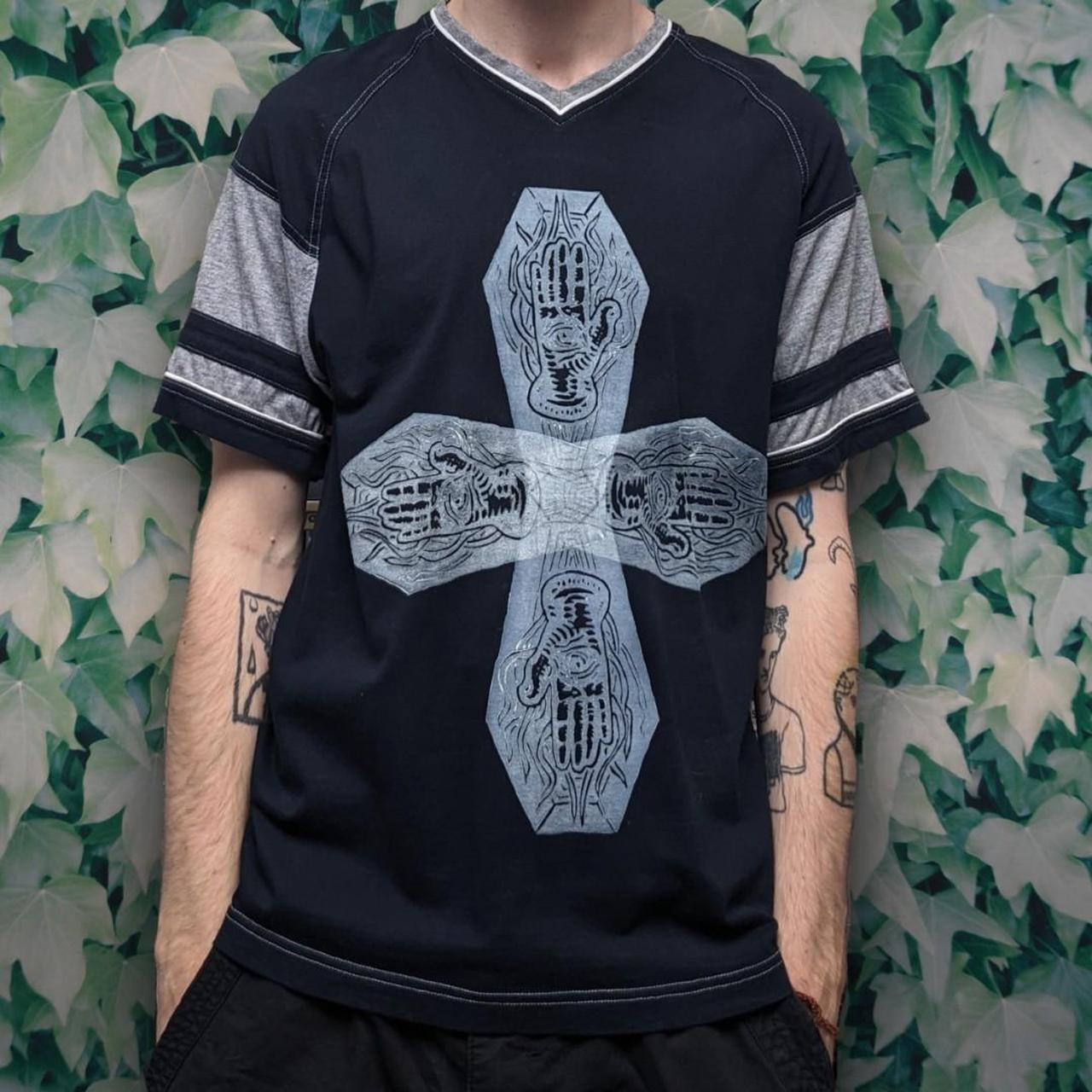 Dead Hand Coffin Cross T-Shirt. Reworked and... - Depop