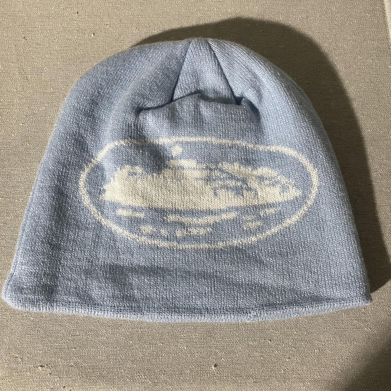 CORTEIZ RULES THE WORLD Light Blue Alcatraz Beanie... - Depop