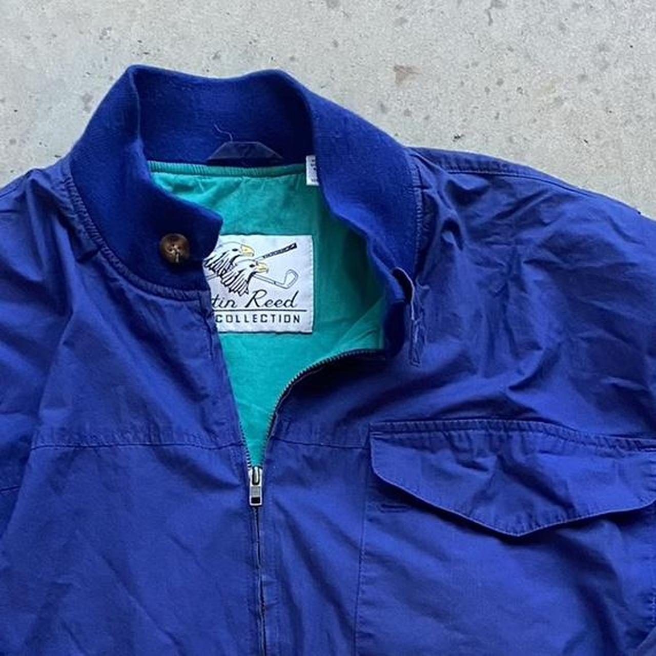 Vintage blue boxy 90s Austin Reed jacket size... - Depop