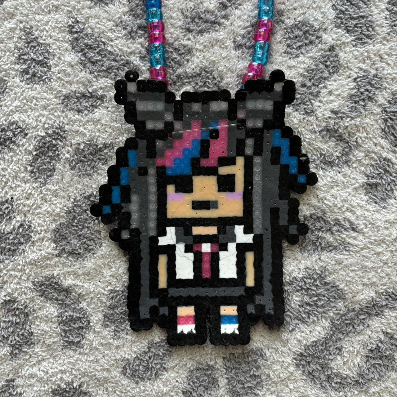 Ibuki Mioda pixel sprite perler bead necklace🖤🩷💙 •... | Depop