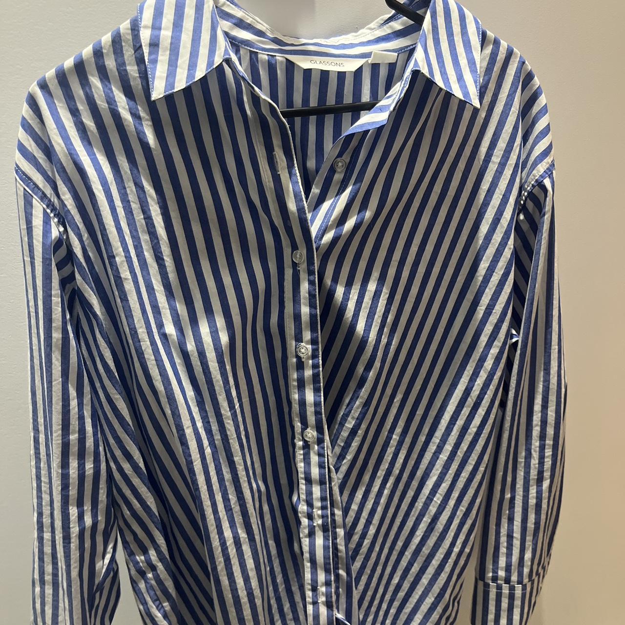 Glassons blue and white pinstripe shirt Perfect... - Depop