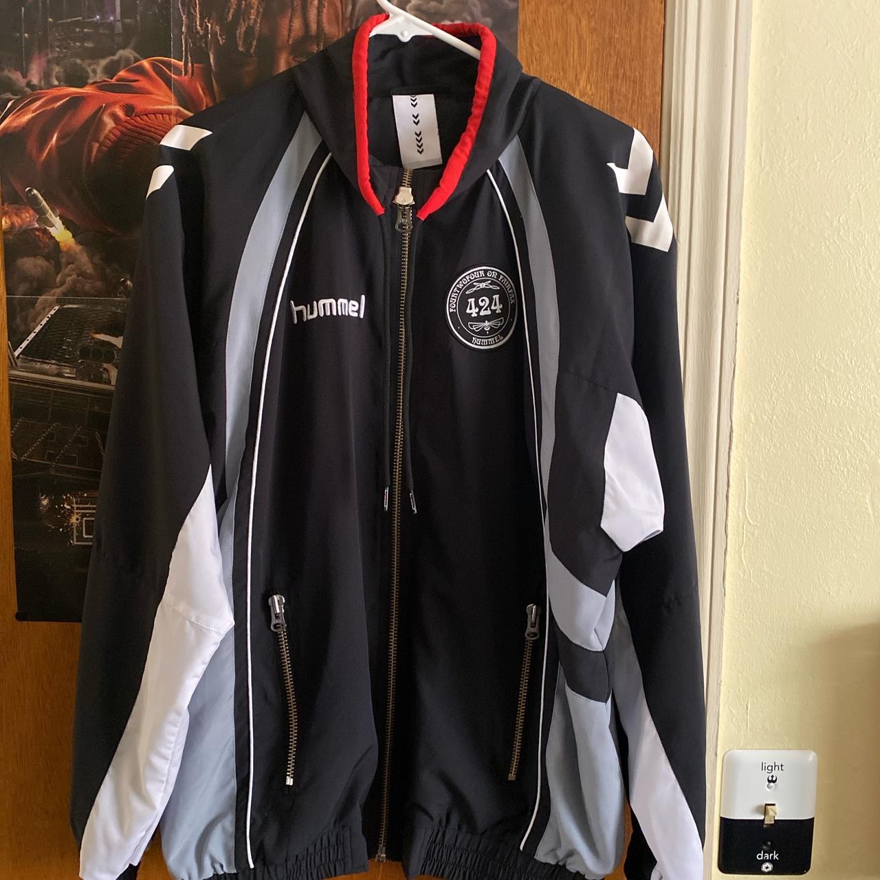 FOURTWOFOUR Men's Black and White Jacket | Depop