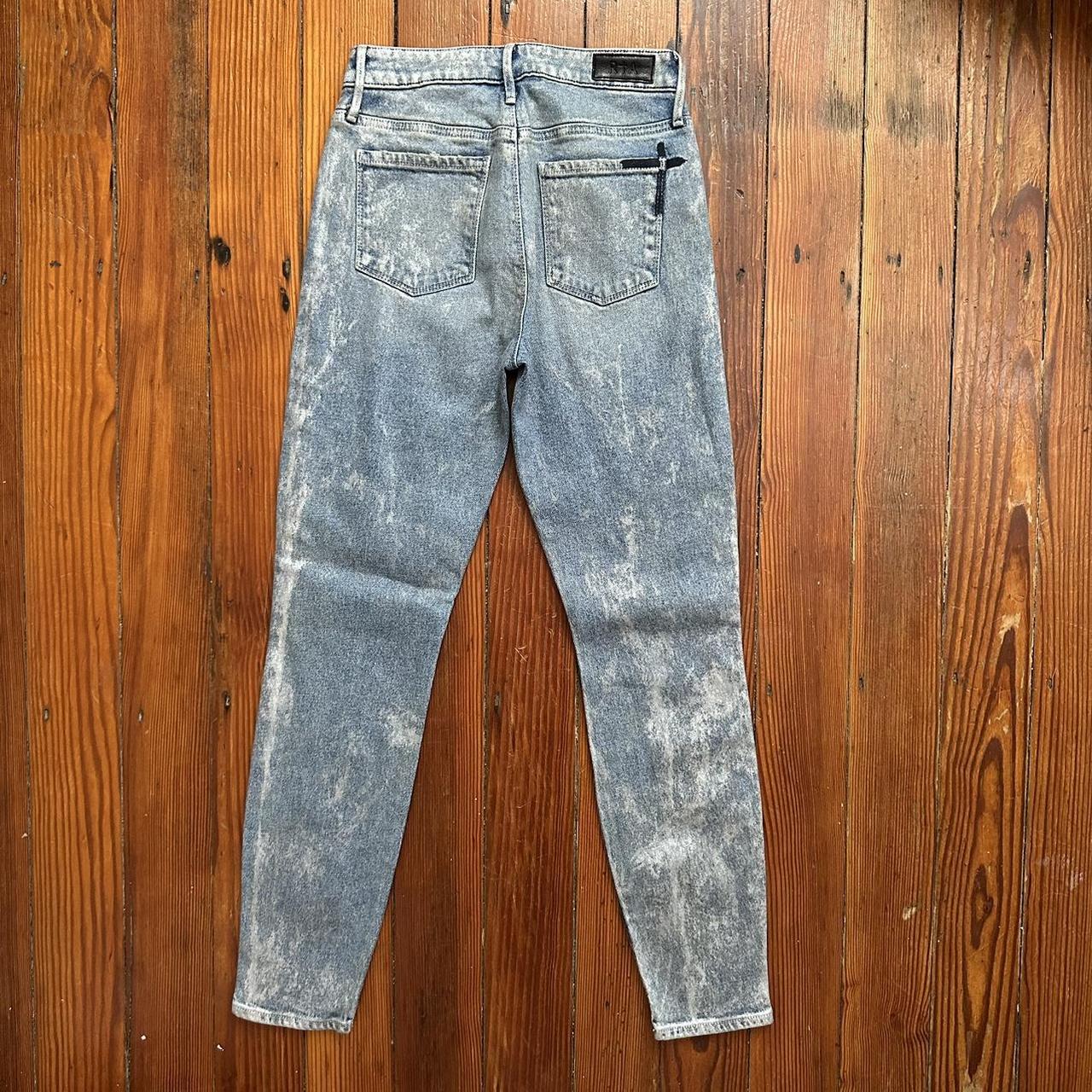 NWOT RTA metallic coated stonewash jeans Zipper... - Depop