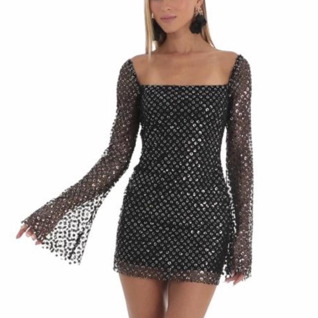 Super cute Black Mini Darcie Sequin Floral Bell... - Depop