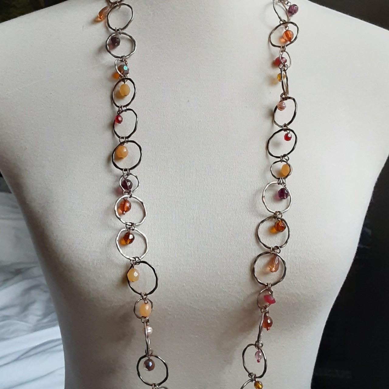 Large Link, Beaded Necklace - Joan Rivers Brand.... - Depop