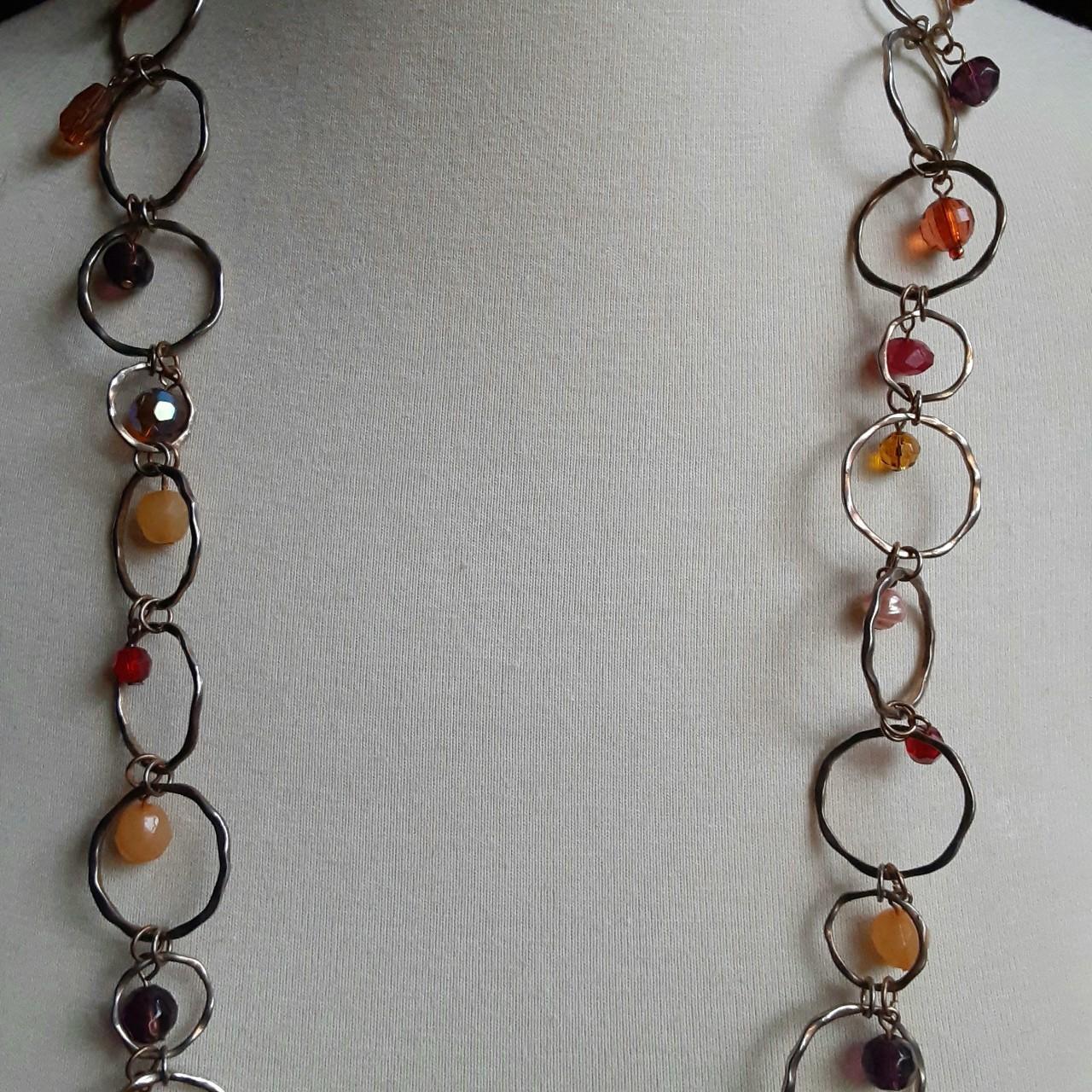 Large Link, Beaded Necklace - Joan Rivers Brand.... - Depop