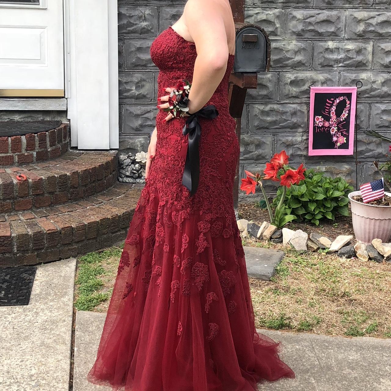 Lovely deep red prom dress purchased from All The... - Depop
