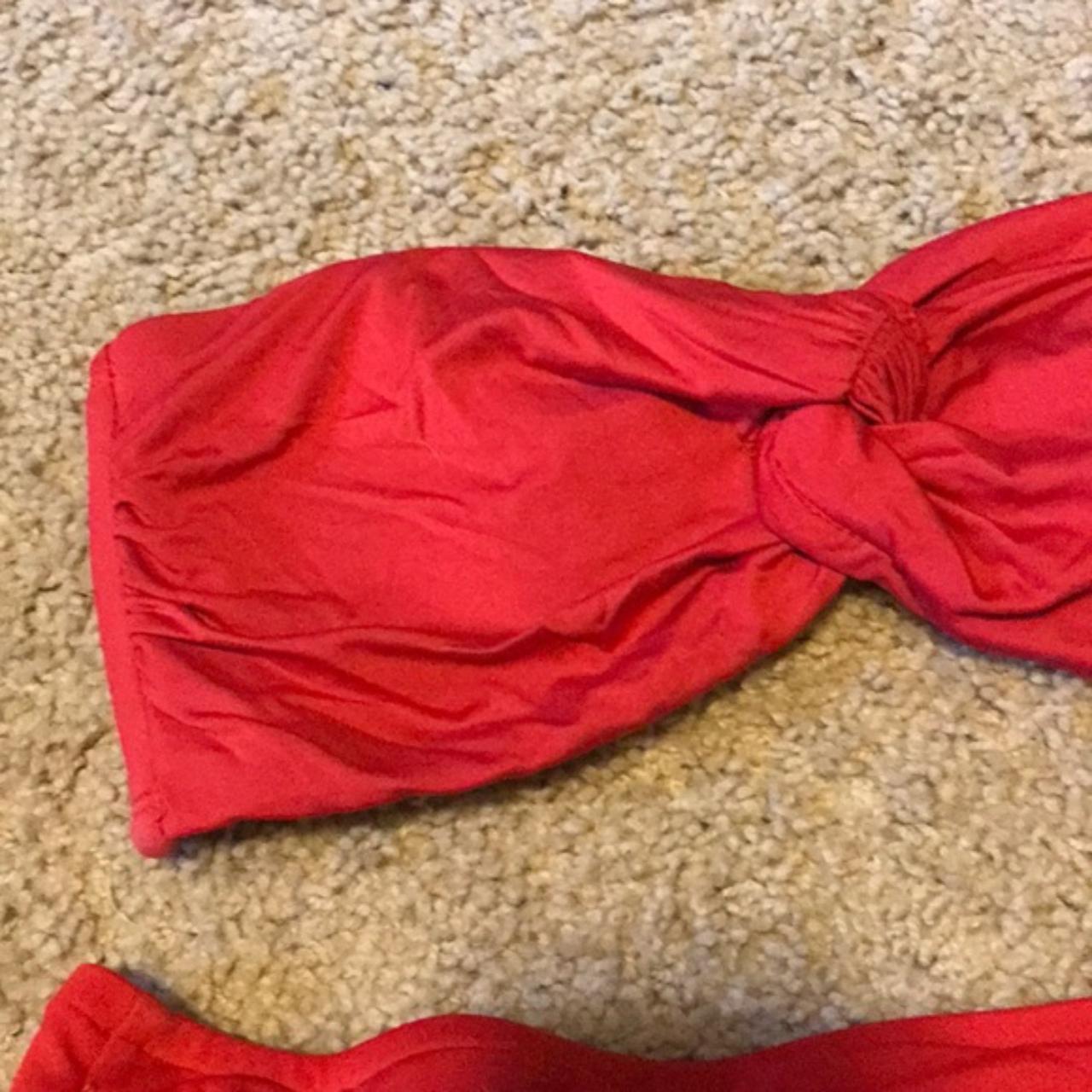 Red Bandeau Bikini 2 Piece 👙 Red Bikini Two Piece Depop