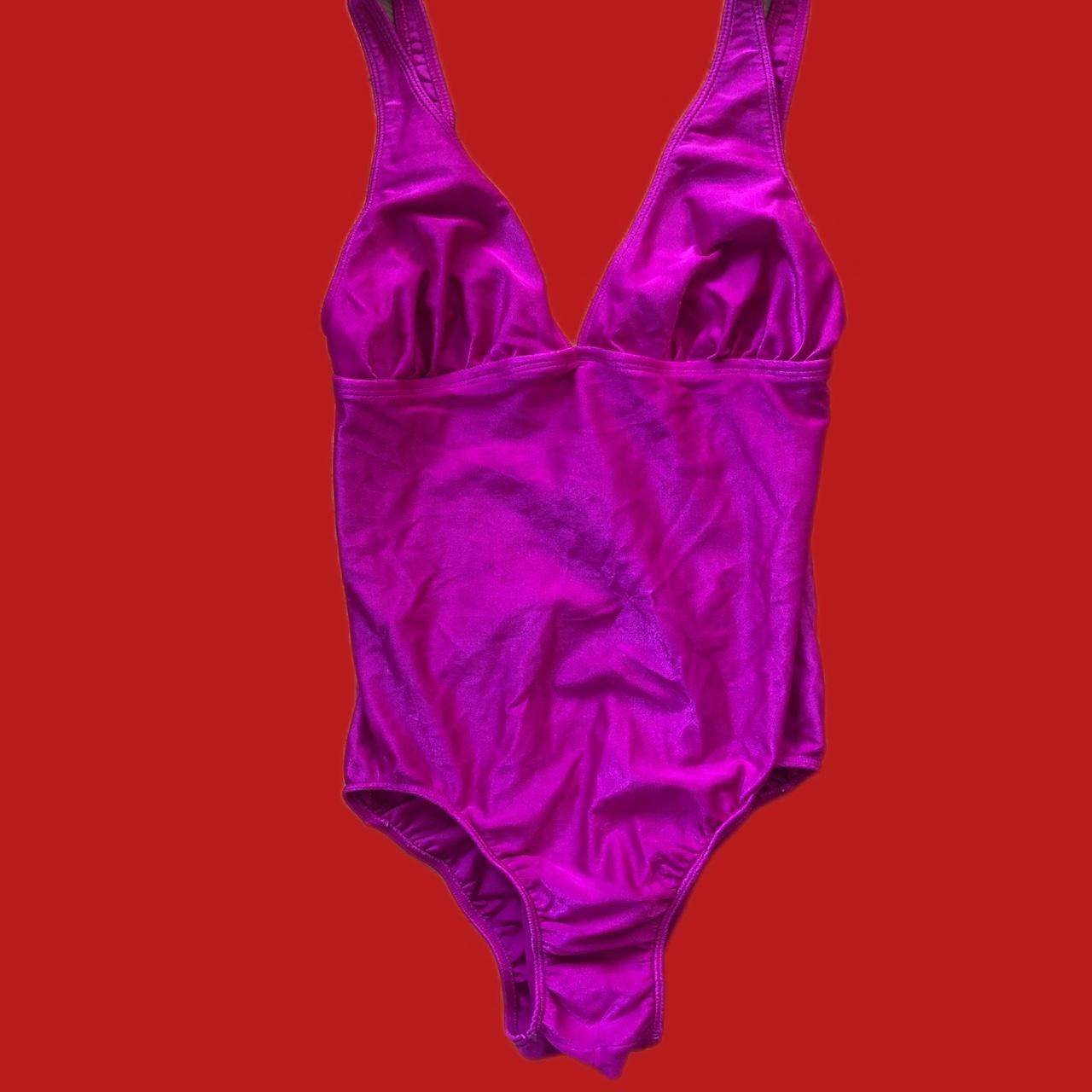 Vintage 80s/90s Danskin hot pink leotard/bodysuit.... - Depop