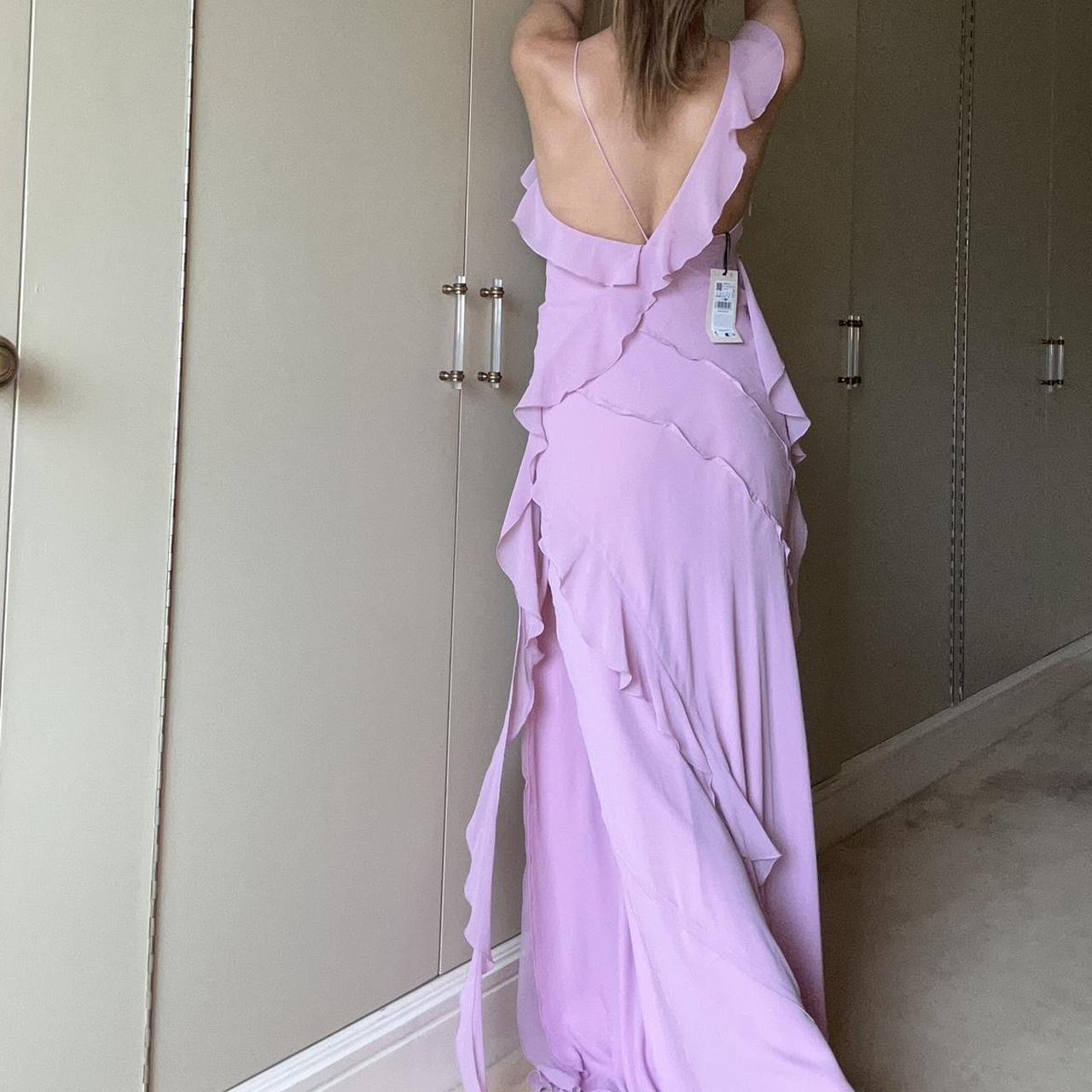 Mango Pink Ruffles Slit Dress NEW with tags #ruffles... - Depop