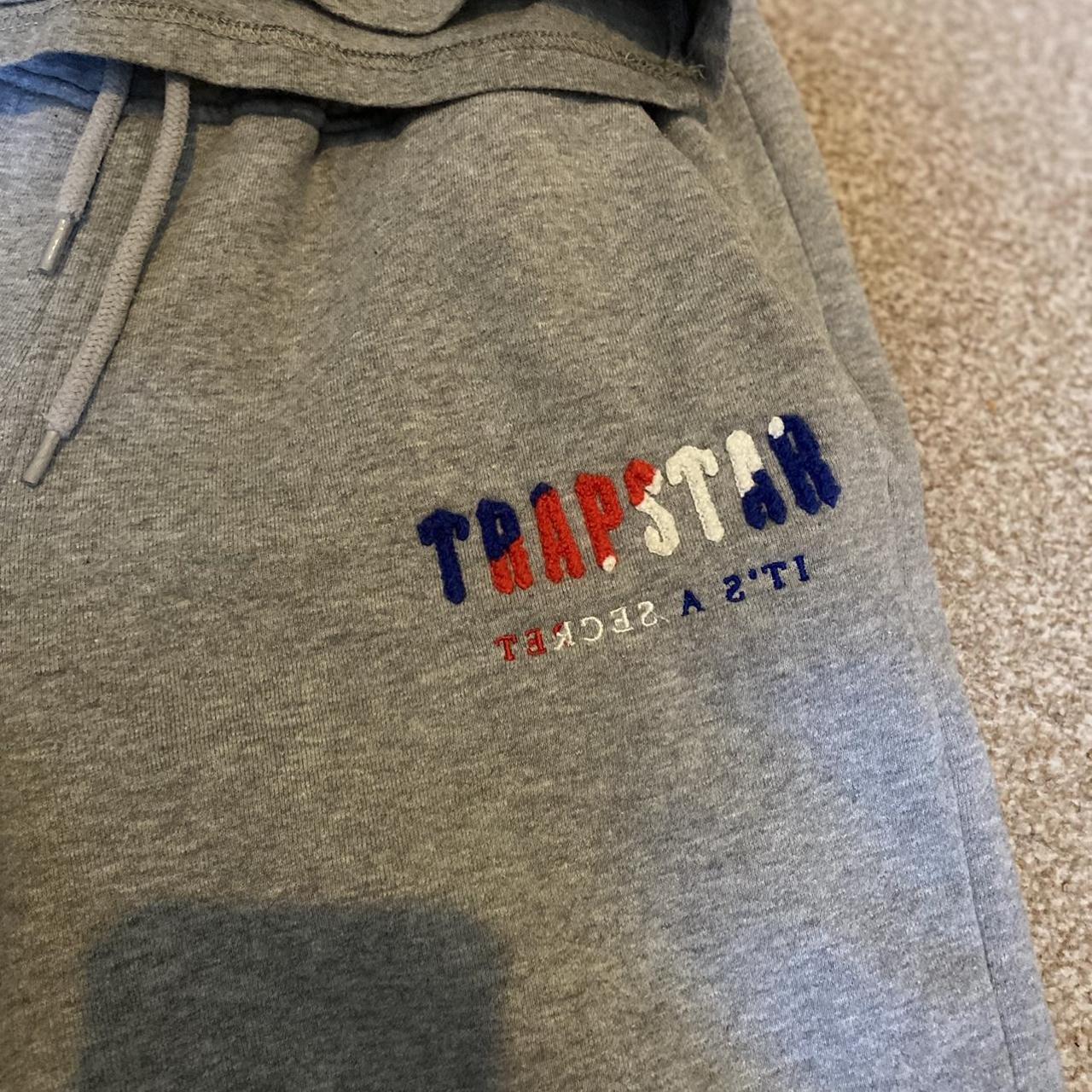 trapstar grey revolution chenille decoded short and... - Depop