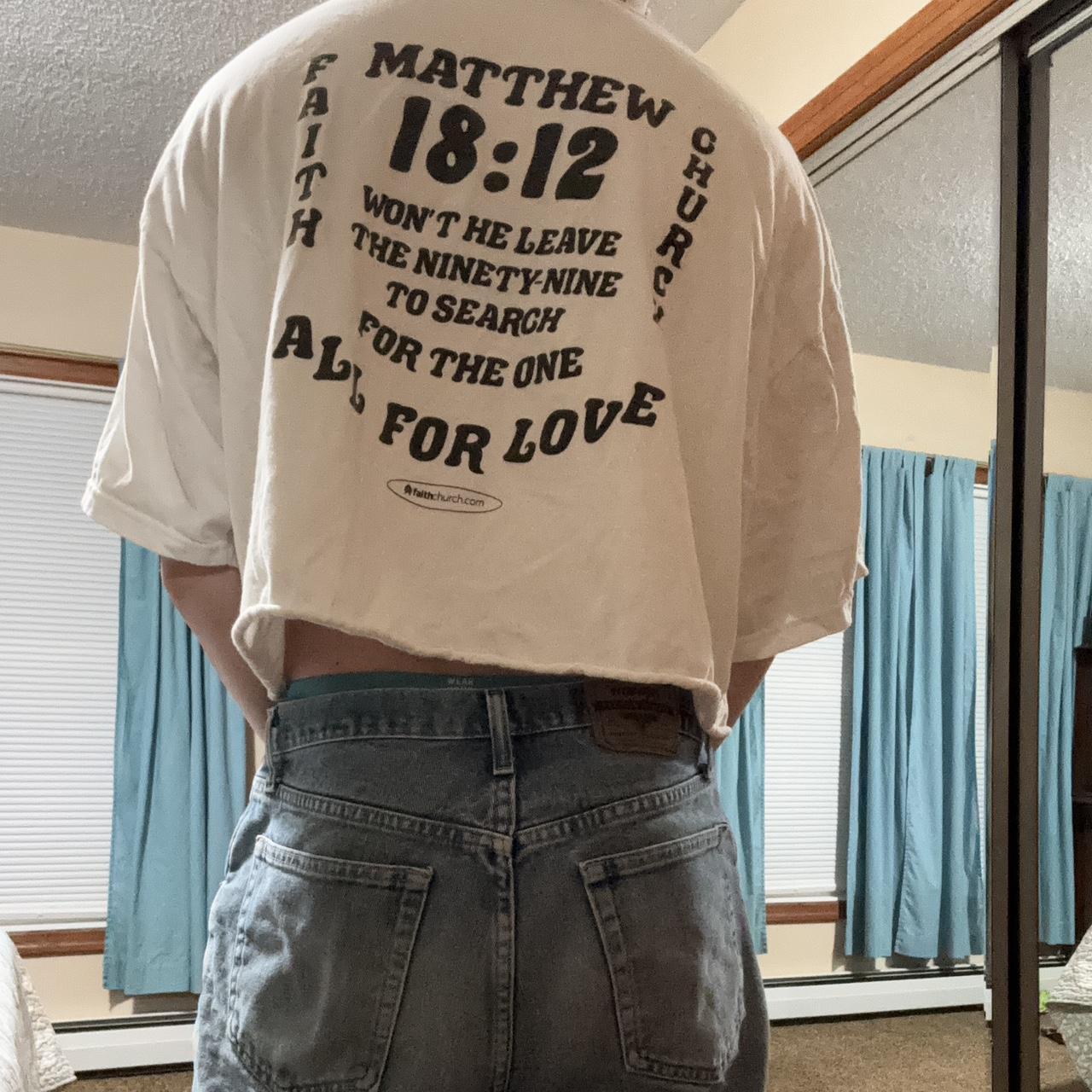 Oversized White Jesus Cropped Tee Size: 3XL #Jesus... | Depop