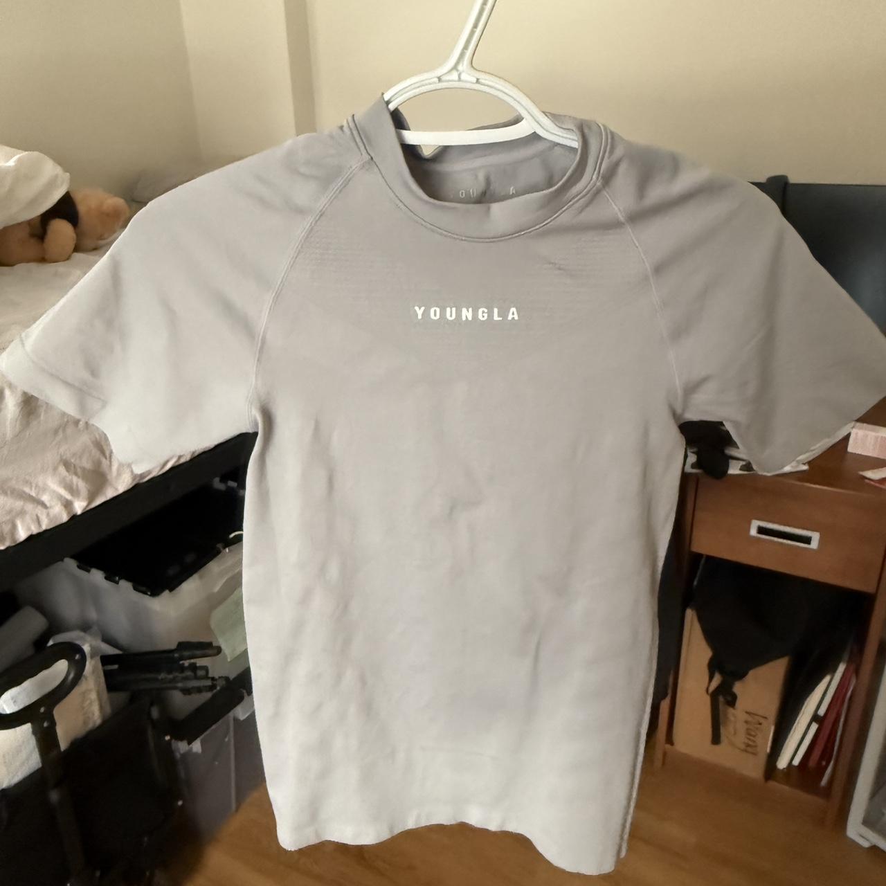 Grey Youngla compression tee #gym #youngla Size S,... | Depop