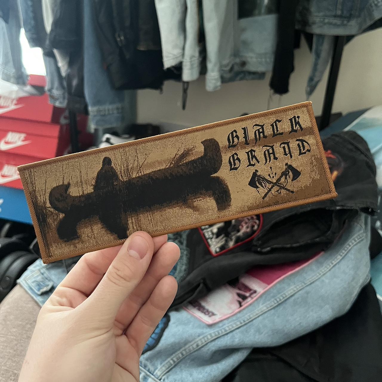 Black braid strip patch. Pull the plug patches... - Depop