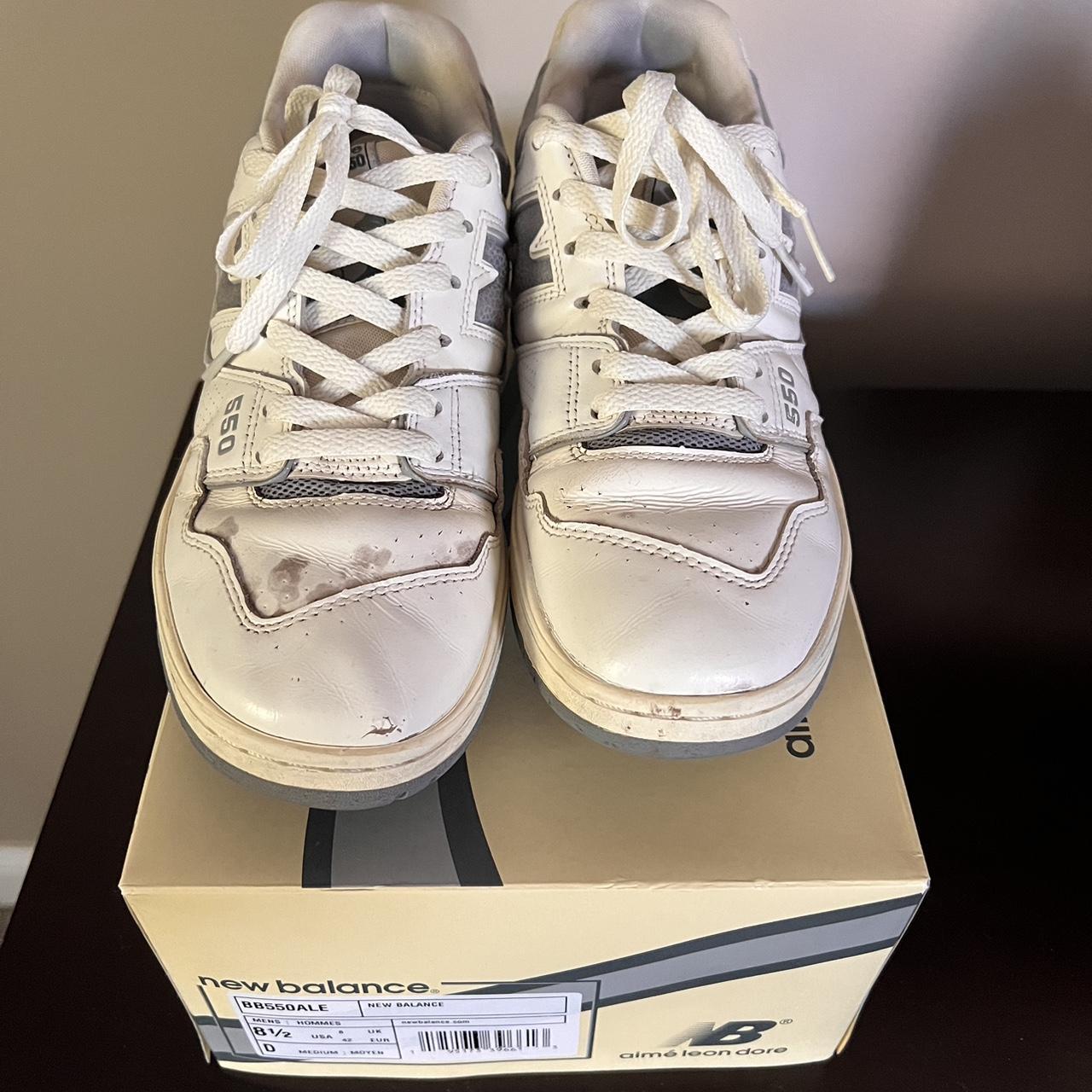 New Balance Men's Grey and White Trainers | Depop