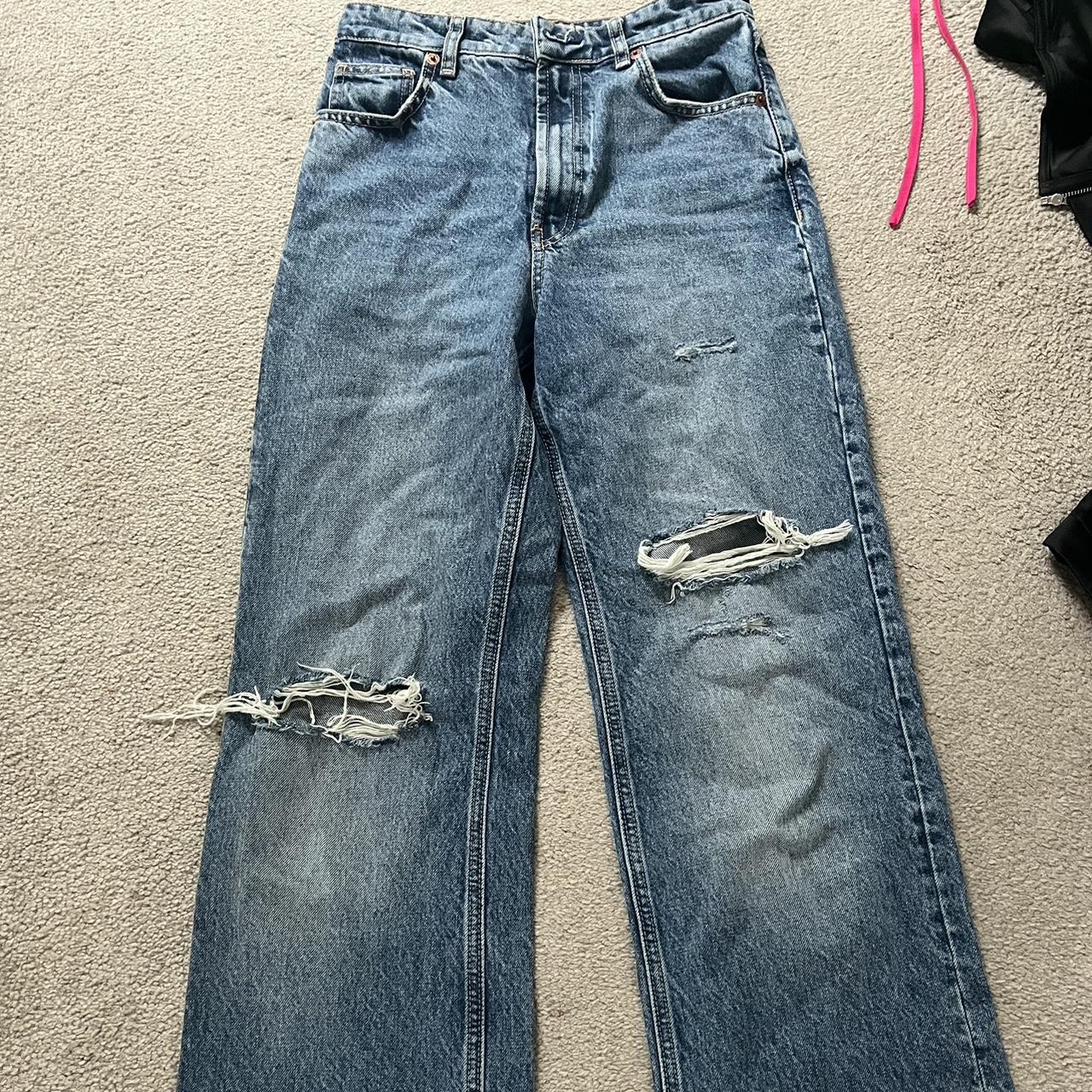 Zara baggy jeans worn a couple of times in perfect... - Depop