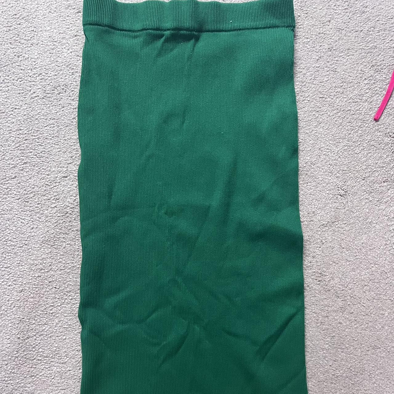 Green midi skirt never worn matching top also on my... - Depop