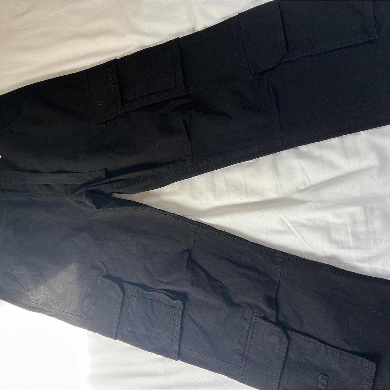 Lux to kill black cargos never worn tags still on - Depop